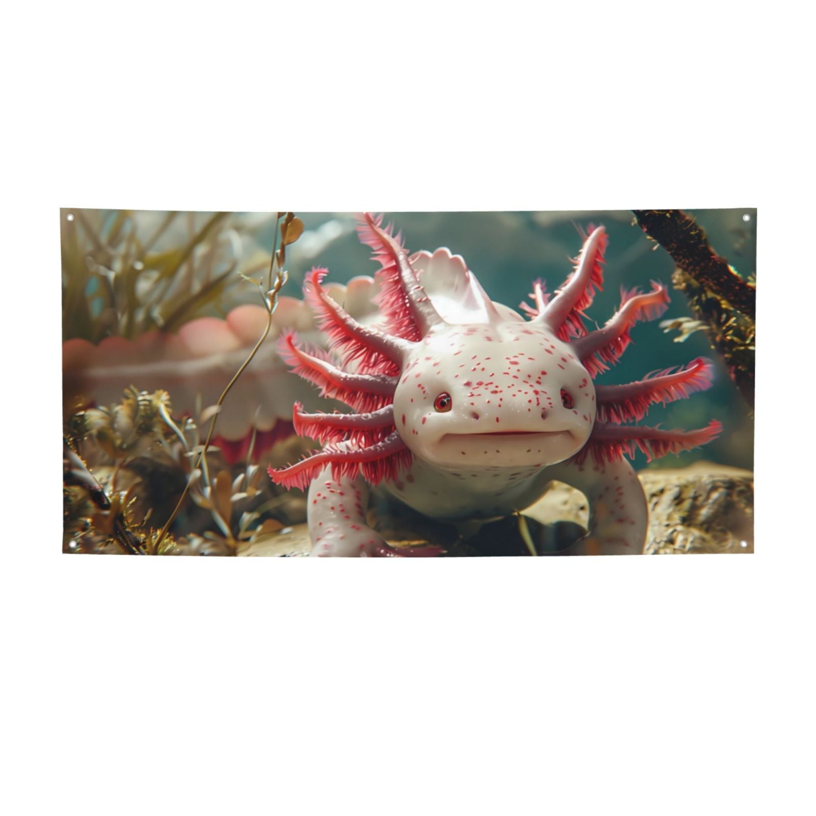 Salouo Colorful Axolotl Underwater Pattern Holiday Banner Outside Party ...