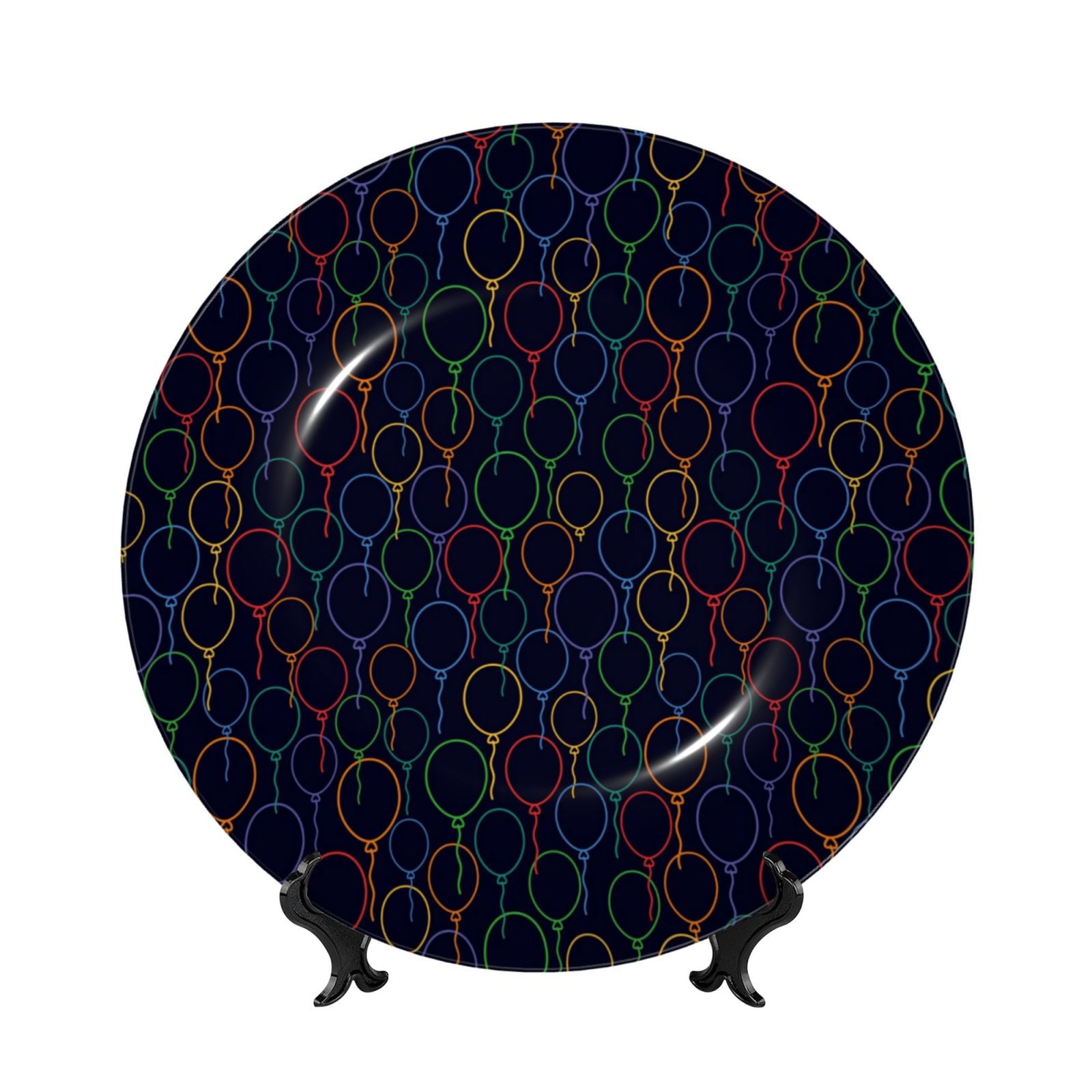 Salouo Colorful Balloons Pattern Bone China Decorative Plate,Holiday ...