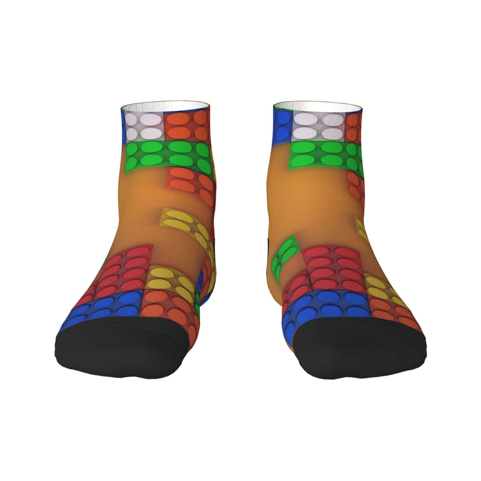 Salouo Colorful Building Blocks A Pattern Unisex Middle Tube Socks ...