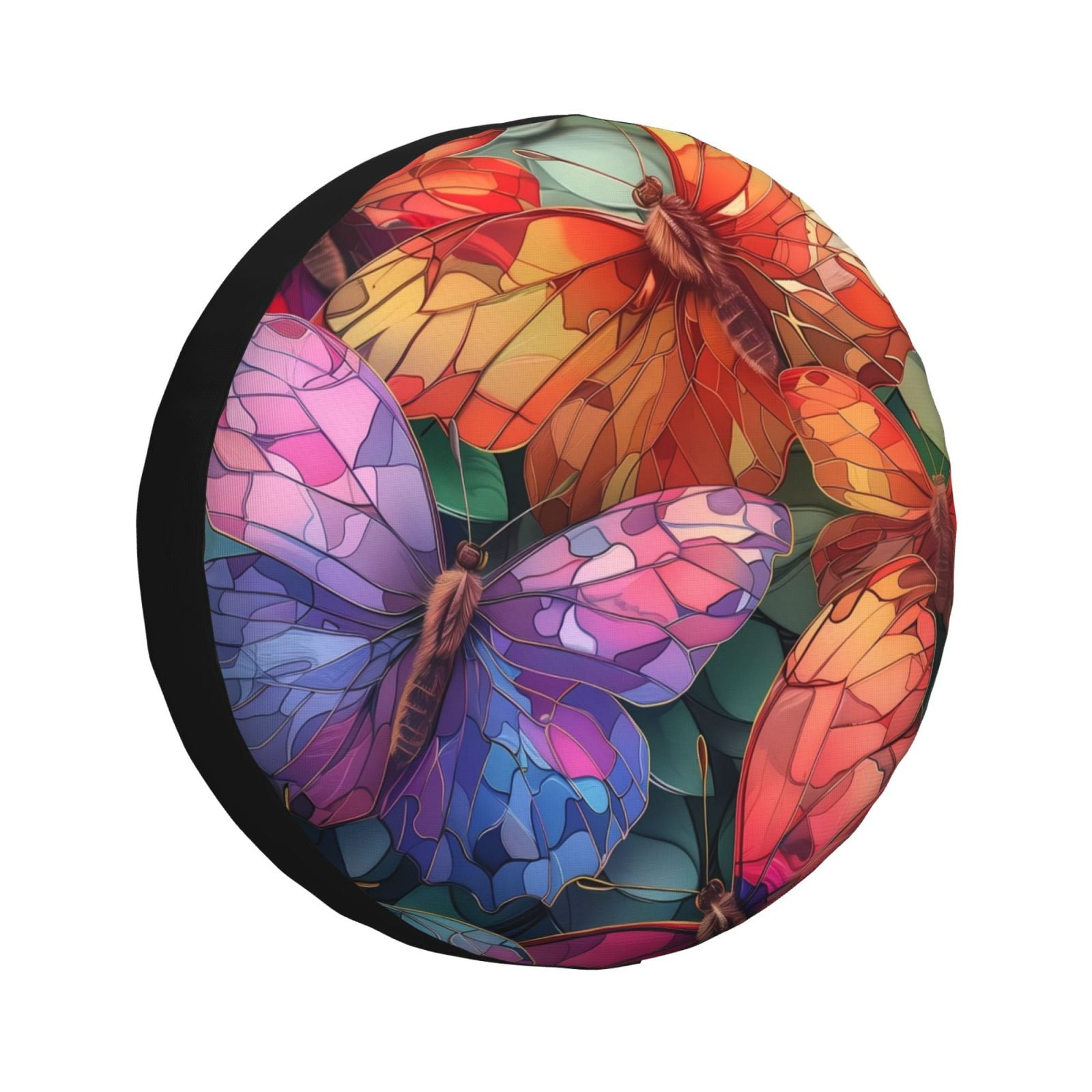 Salouo Colorful Butterfly Cluster Print Spare Tire Cover 14-17 inch ...