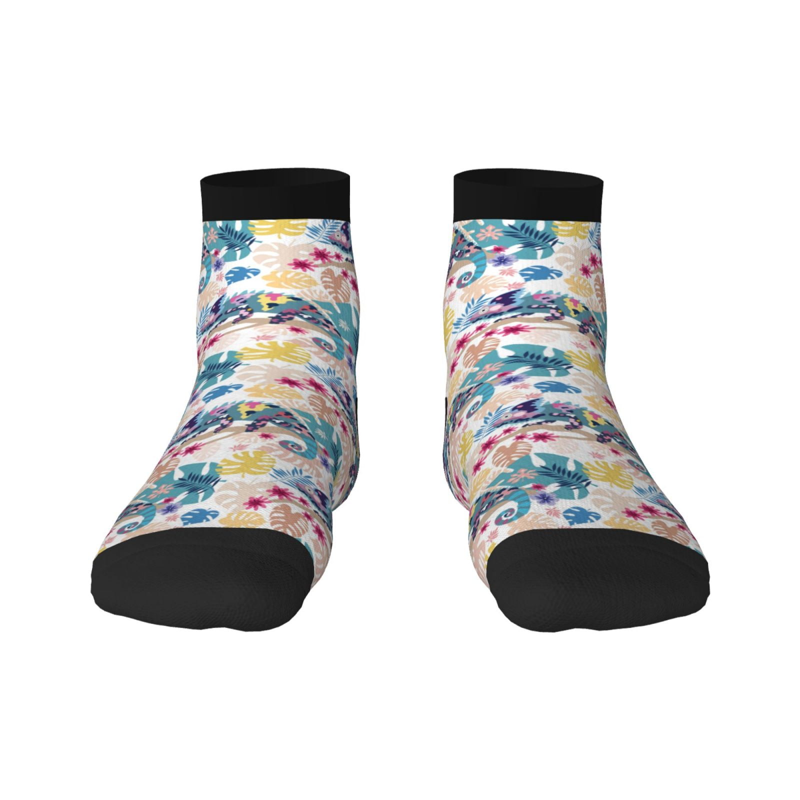 Salouo Colorful Chameleons Pattern Unisex Middle Tube Socks,Middle ...