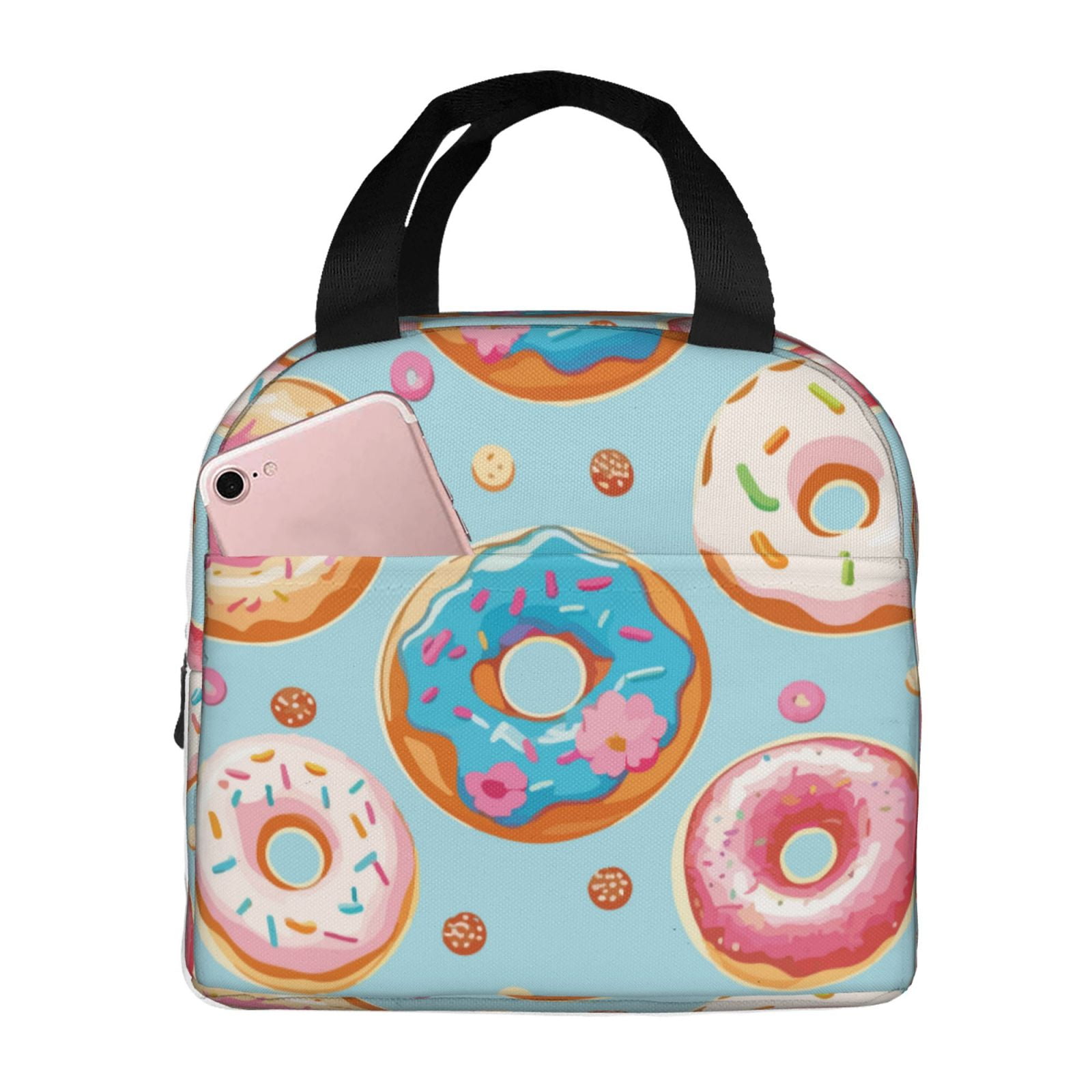 Salouo Colorful Donut for Unisex Lunch Bag Leakproof Lunch Tote Large ...