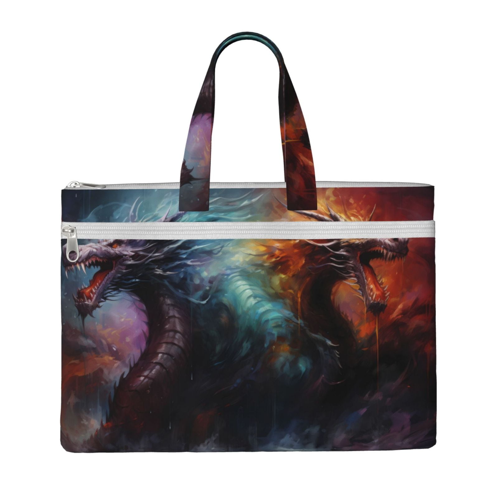 Salouo Colorful Ink Style Dragon for Canvas Tote File Bag, Tote Bag ...