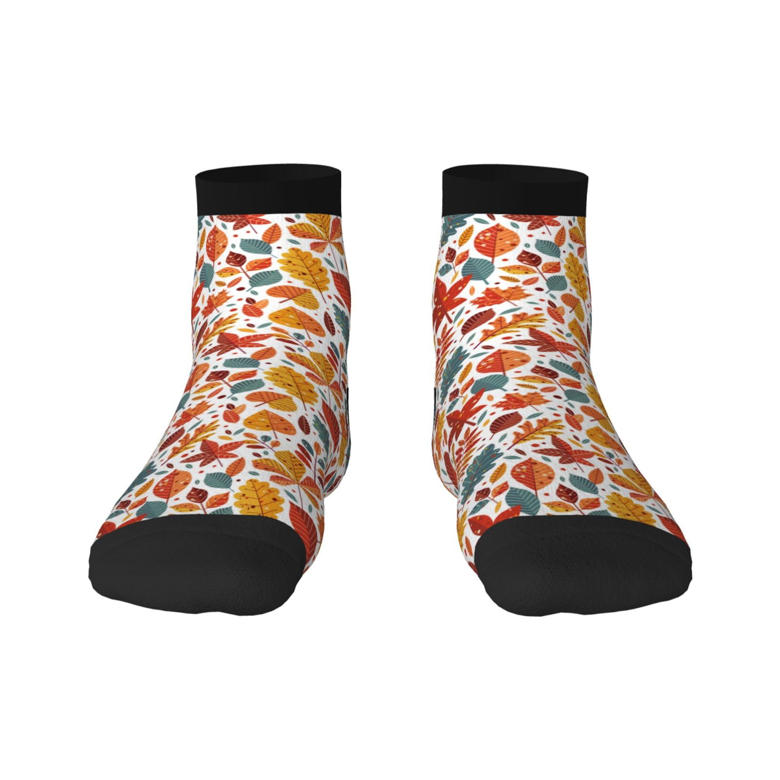 Salouo Colorful Maple Leaves Pattern Unisex Middle Tube Socks,Middle ...
