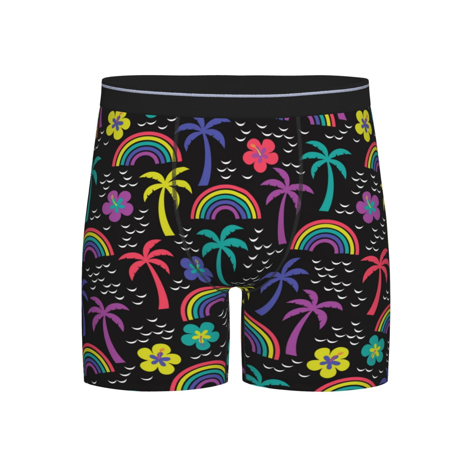 Salouo Colorful Palms Pattern Men's Boxer Briefs, Soft & Breathable ...