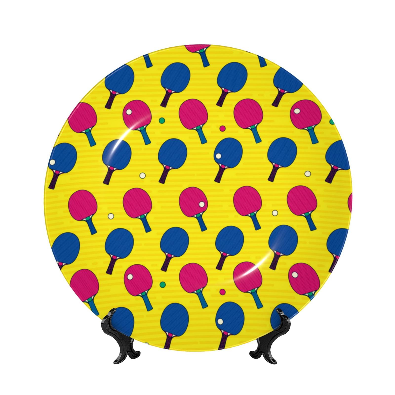 Salouo Colorful Ping Pong Pattern Bone China Decorative Plate,Holiday ...