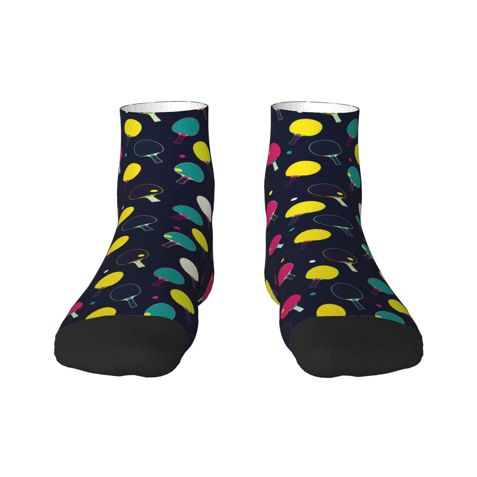 Salouo Colorful Ping Pong Rackets Pattern Unisex Middle Tube Socks ...