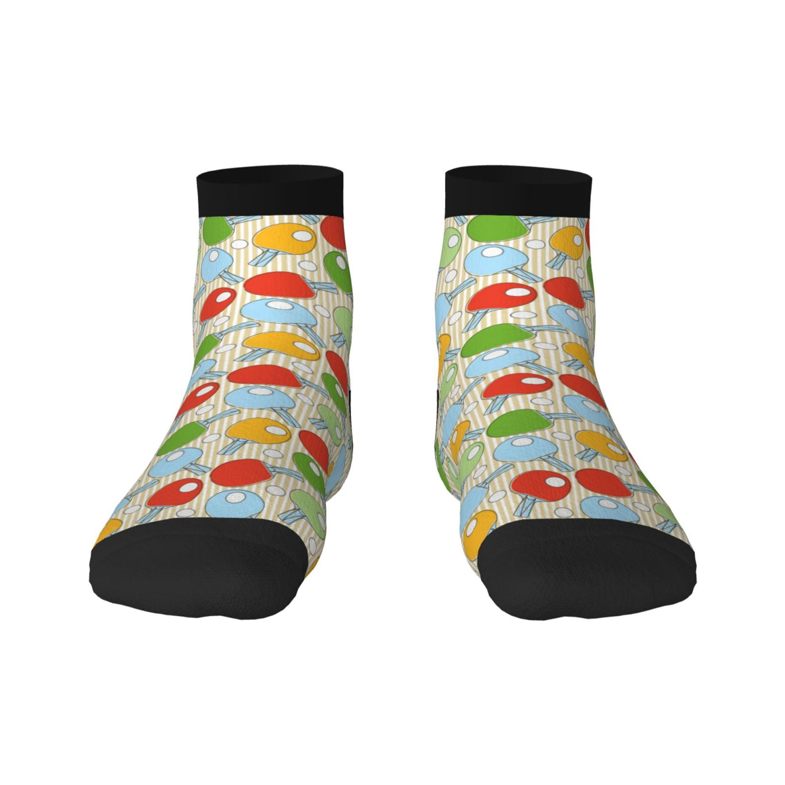 Salouo Colorful Ping Pong Rackets1 Pattern Unisex Middle Tube Socks ...