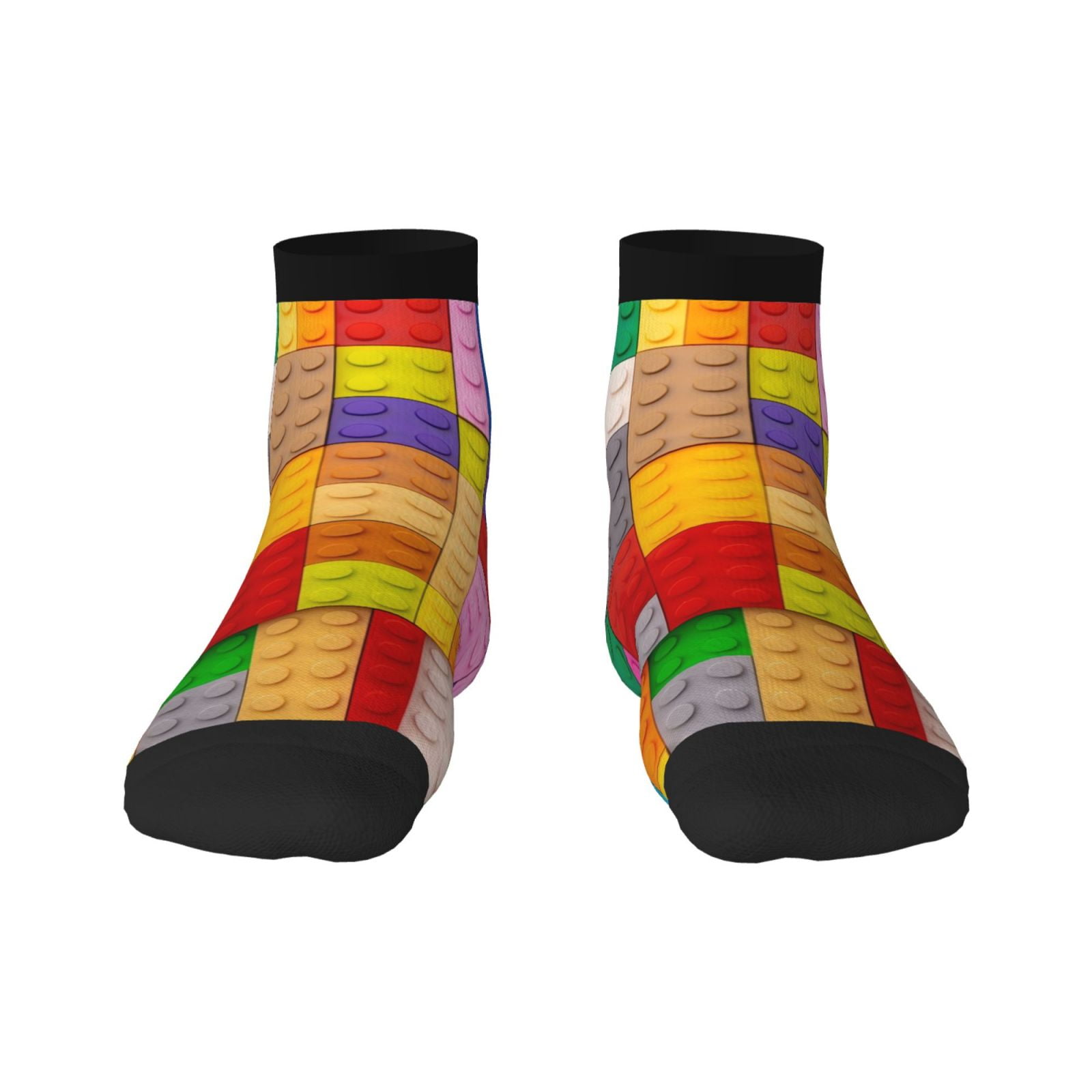 Salouo Colorful Plastic Blocks Pattern Pattern Unisex Middle Tube Socks ...