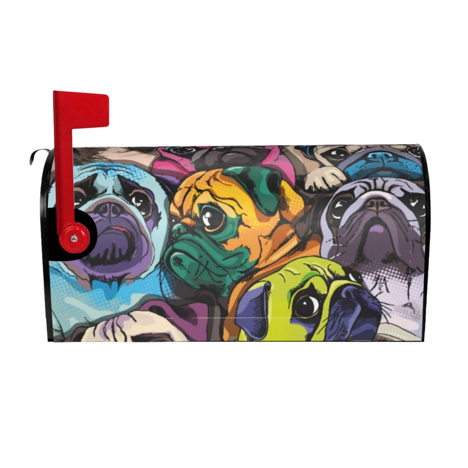 Salouo Colorful Pug for Magnetic Mailbox Covers Waterproof Post Box ...