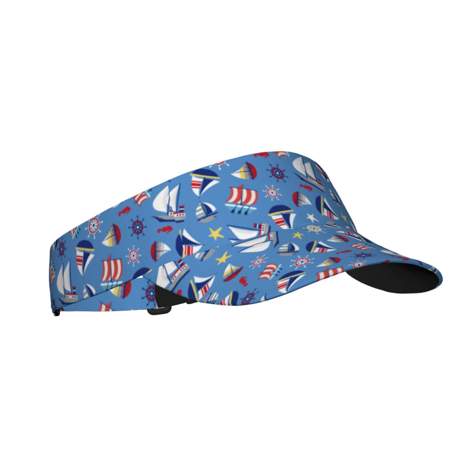 Salouo Colorful Sailing Ship Pattern Sport Sun Visor Hats,1-Piece of ...