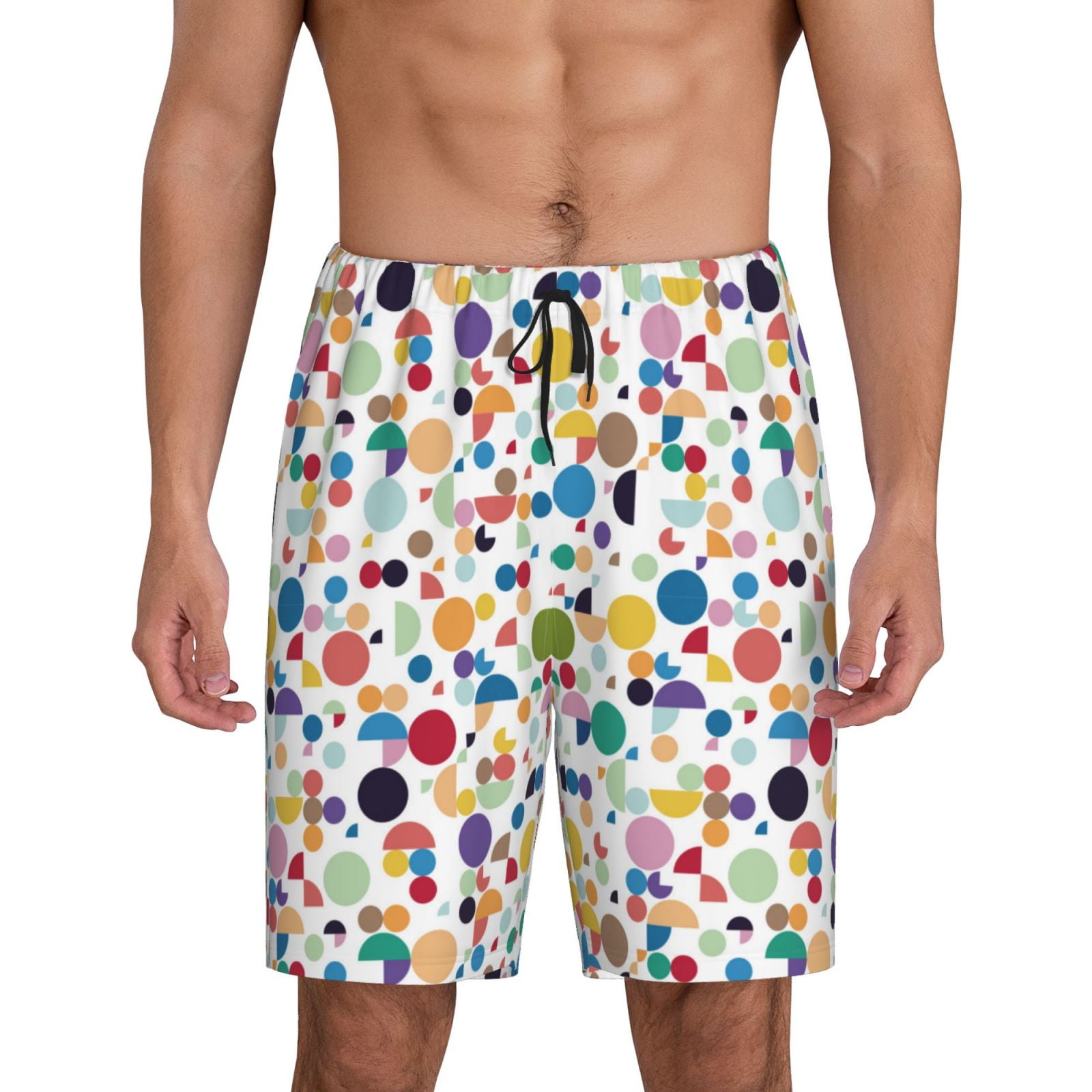 Salouo Colorful Spots Pattern Men's Sleep Pajama Shorts,Pajama Bottoms ...
