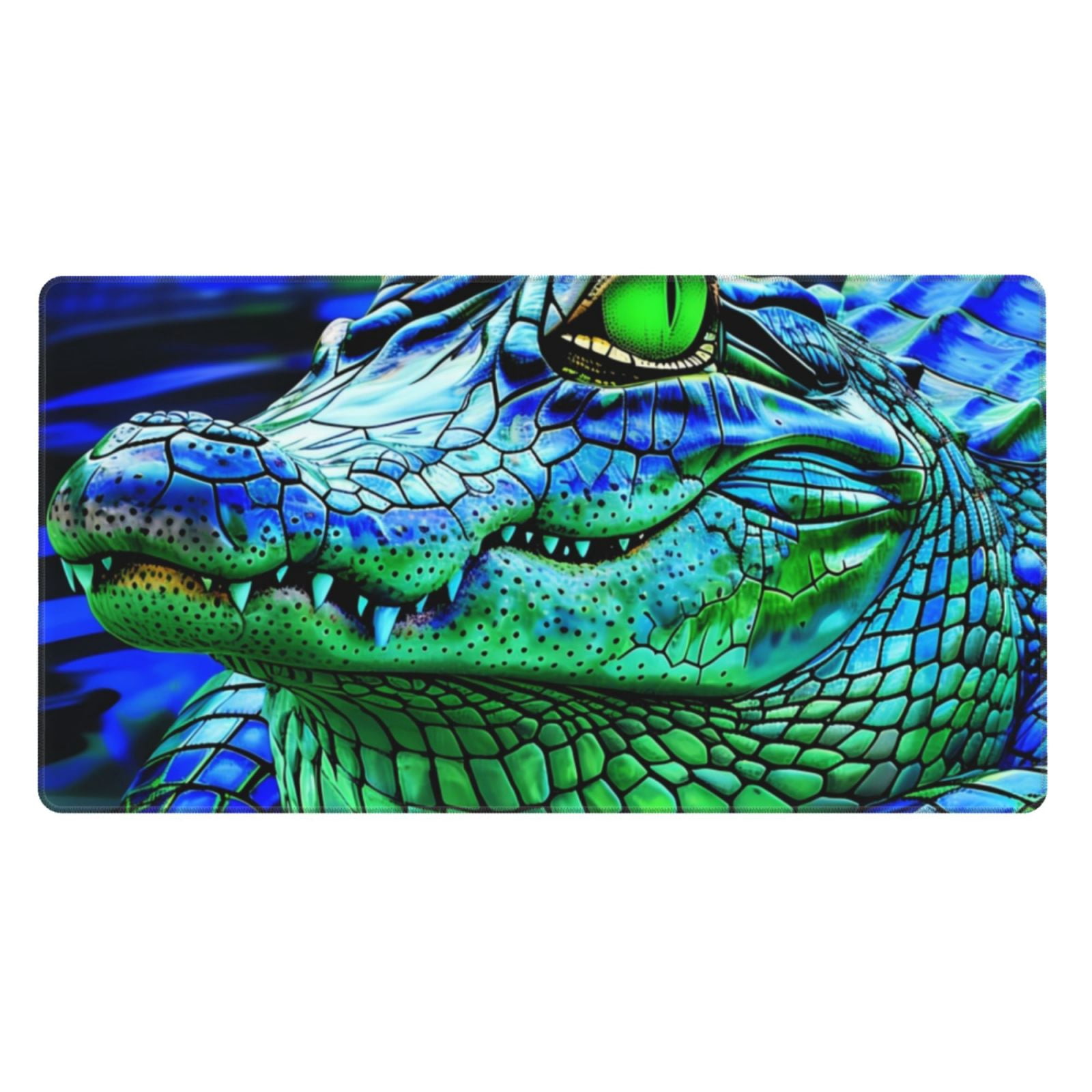 Salouo Colorful Stained Glass Crocodile Print Large Mouse Pad,Extended ...