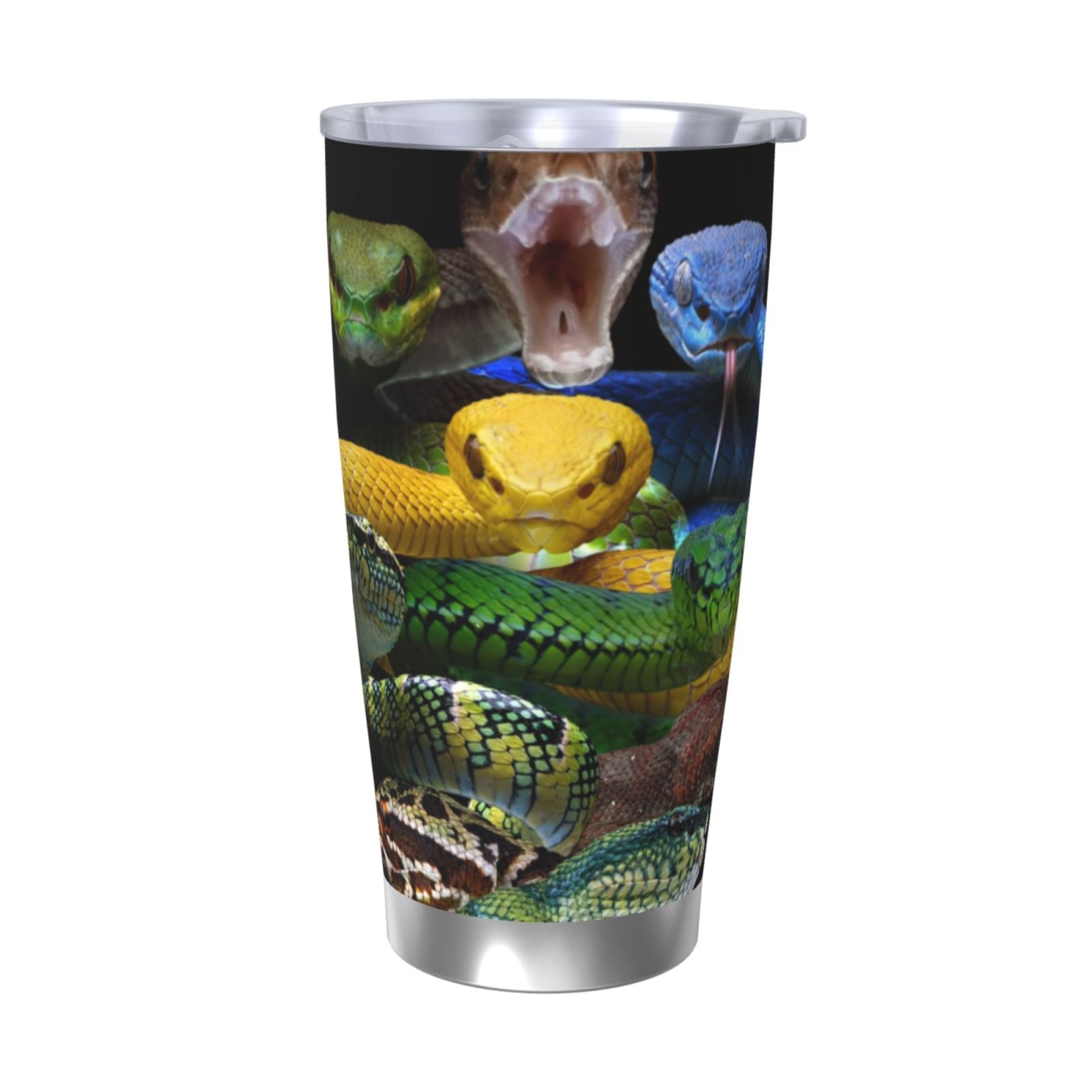 Salouo Colorful Viper Snake Print 20oz Tumbler with Lid,Stainless Steel ...