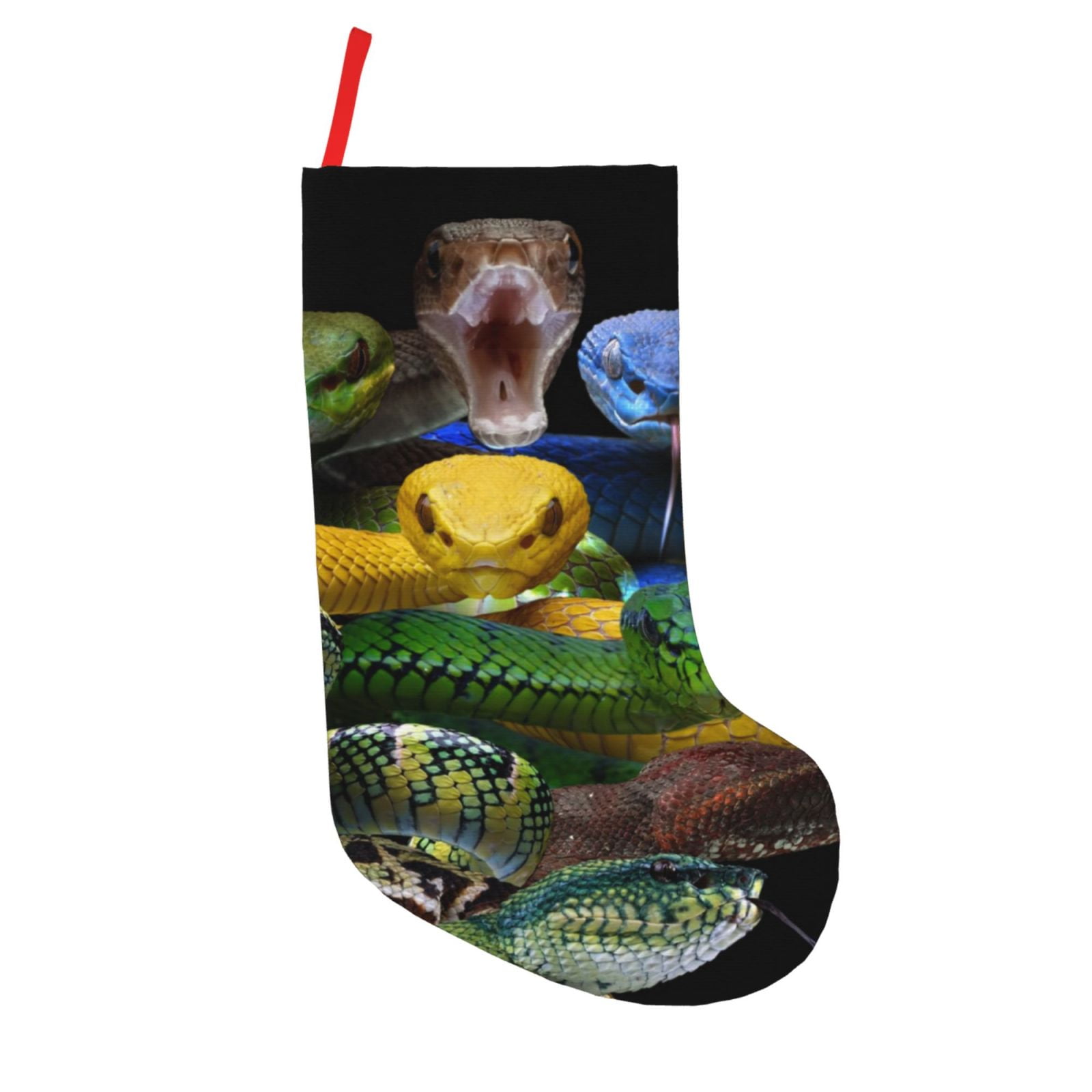 Salouo Colorful Viper Snake Print Christmas Decorations Stockings 1 ...