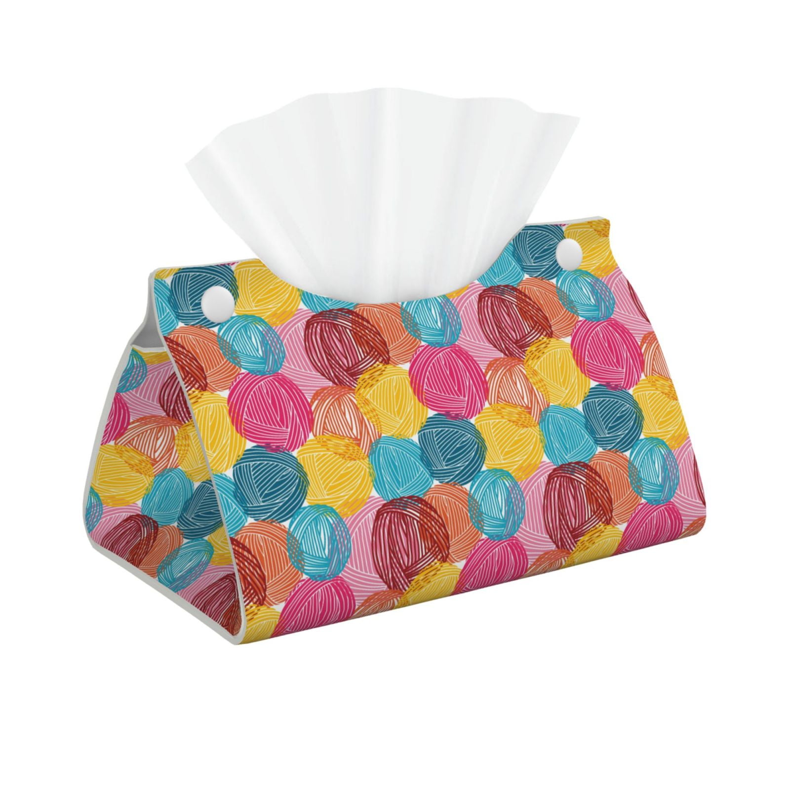Salouo Colorful Wool Balls Pattern Long Tissue Box Cover Rectangular ...