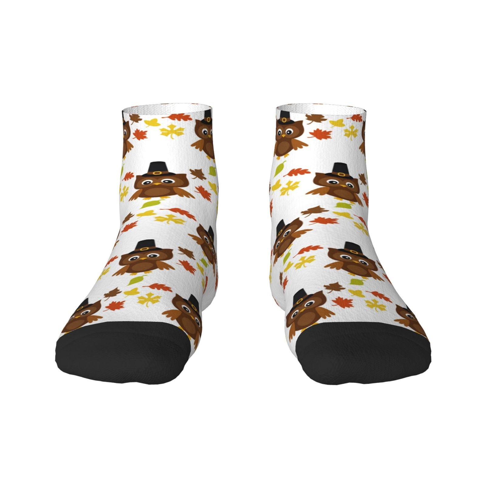 Salouo Colorful maple leaf owl Pattern Unisex Middle Tube Socks,Middle ...