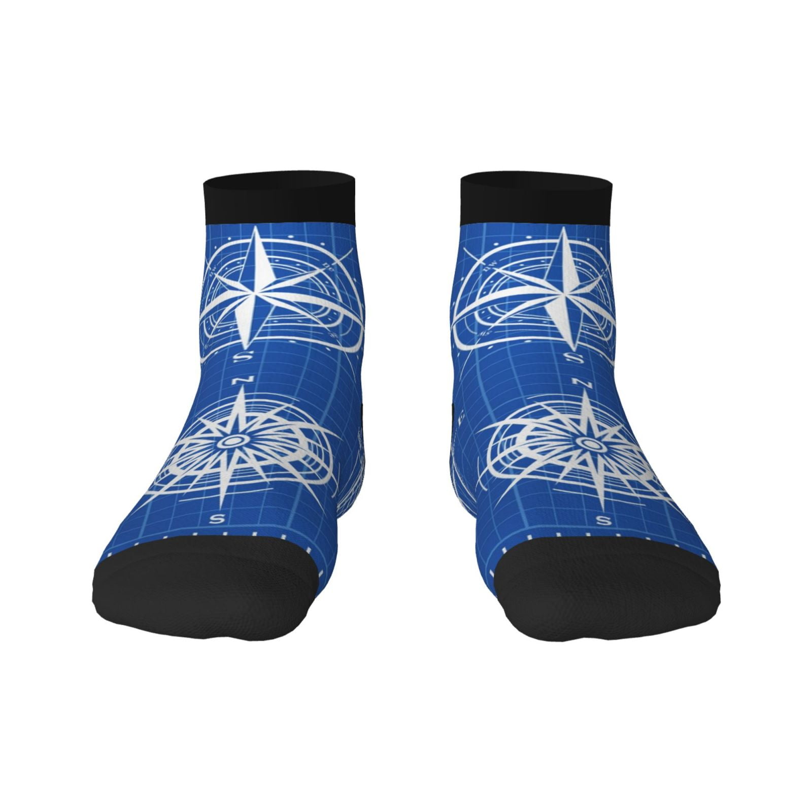 Salouo Compass Pattern Unisex Middle Tube Socks,Middle-Finger Knee High Socks Over The Calf Tube ...