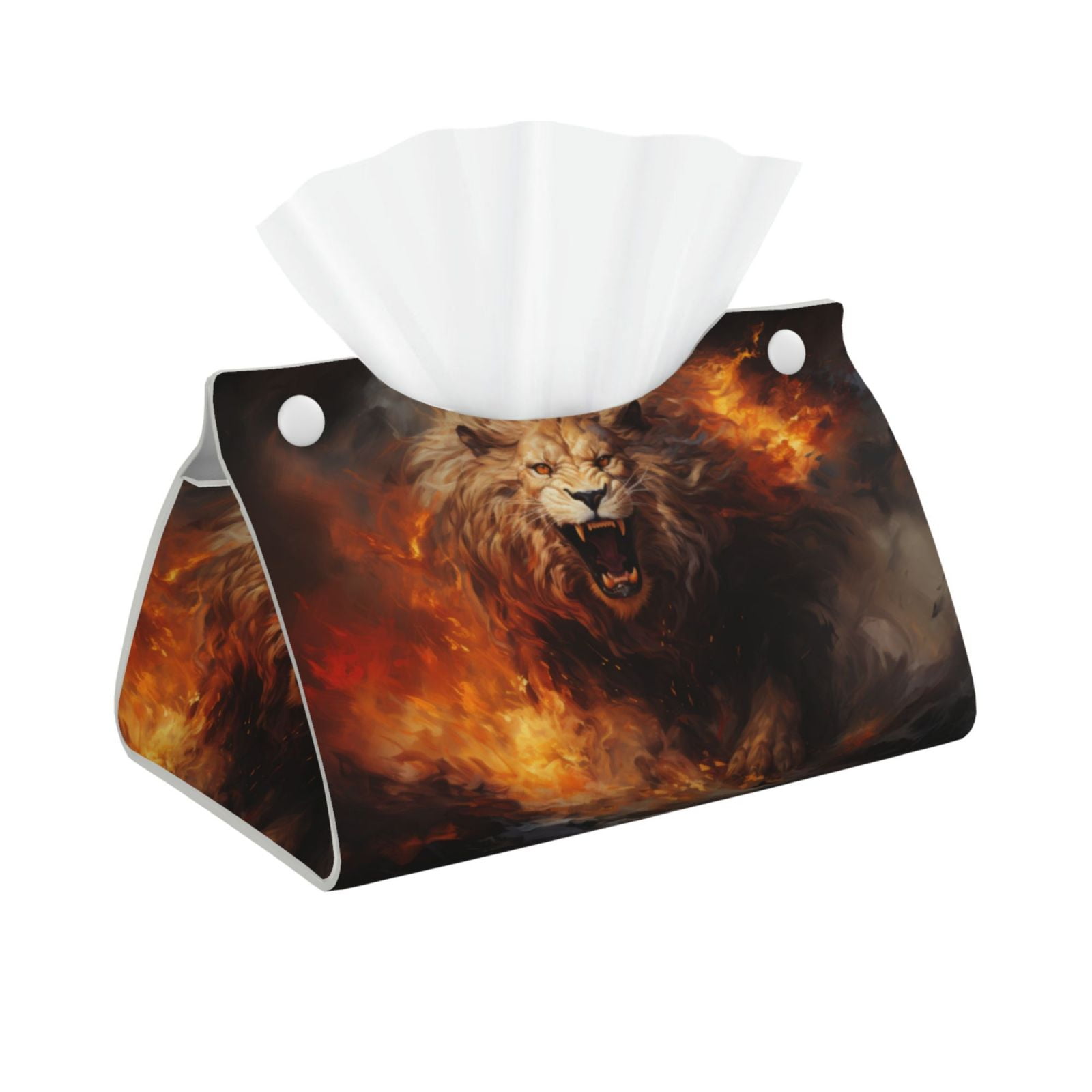 Salouo Cool Fire Lion Pattern Long Tissue Box Cover Rectangular–Plus ...