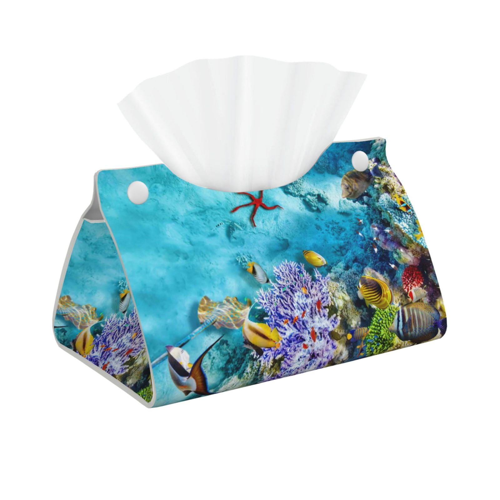 Salouo Corals and Tropical Fish Pattern Long Tissue Box Cover ...