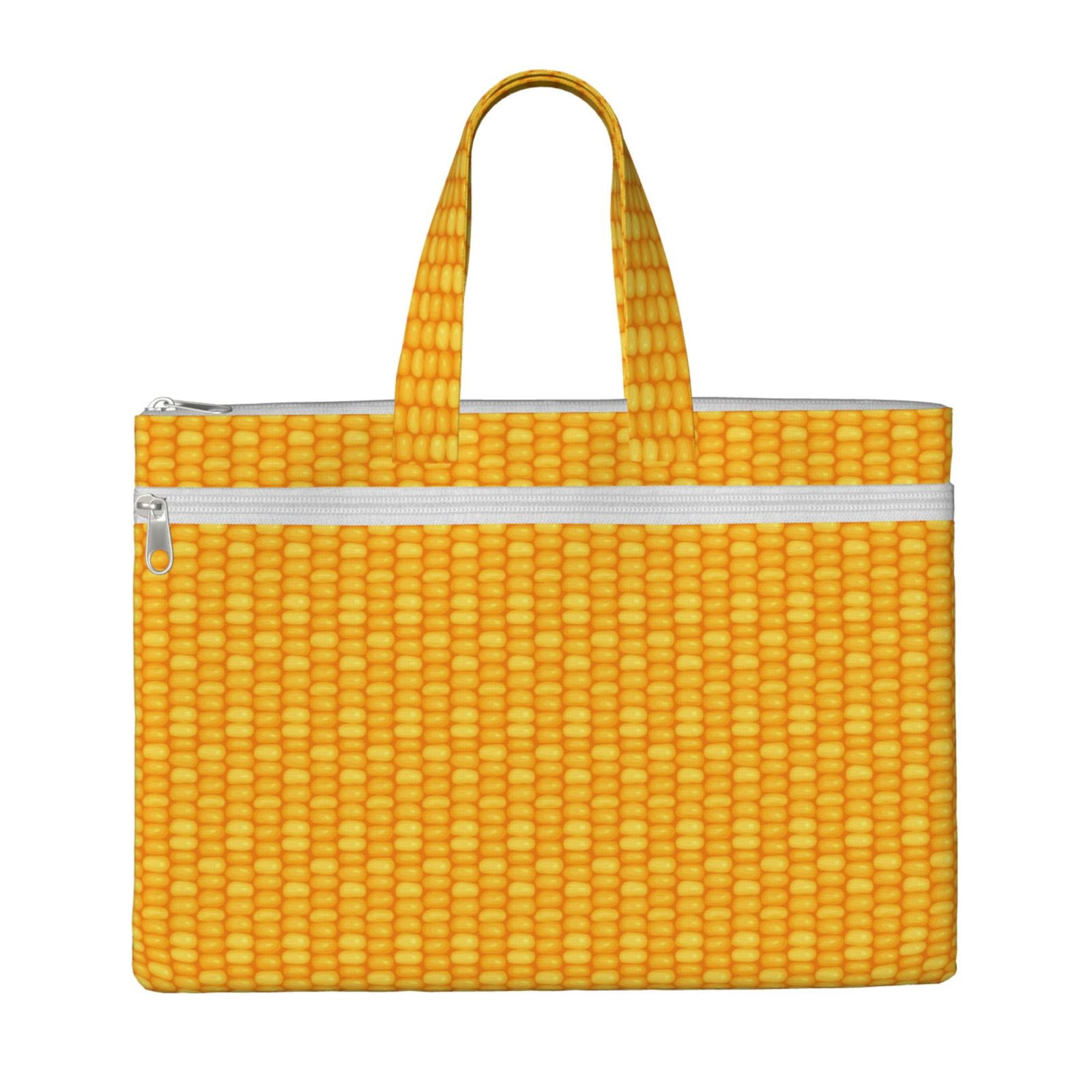 Salouo Corn Kernels for Canvas Tote File Bag, Tote Bag With Zipper ...