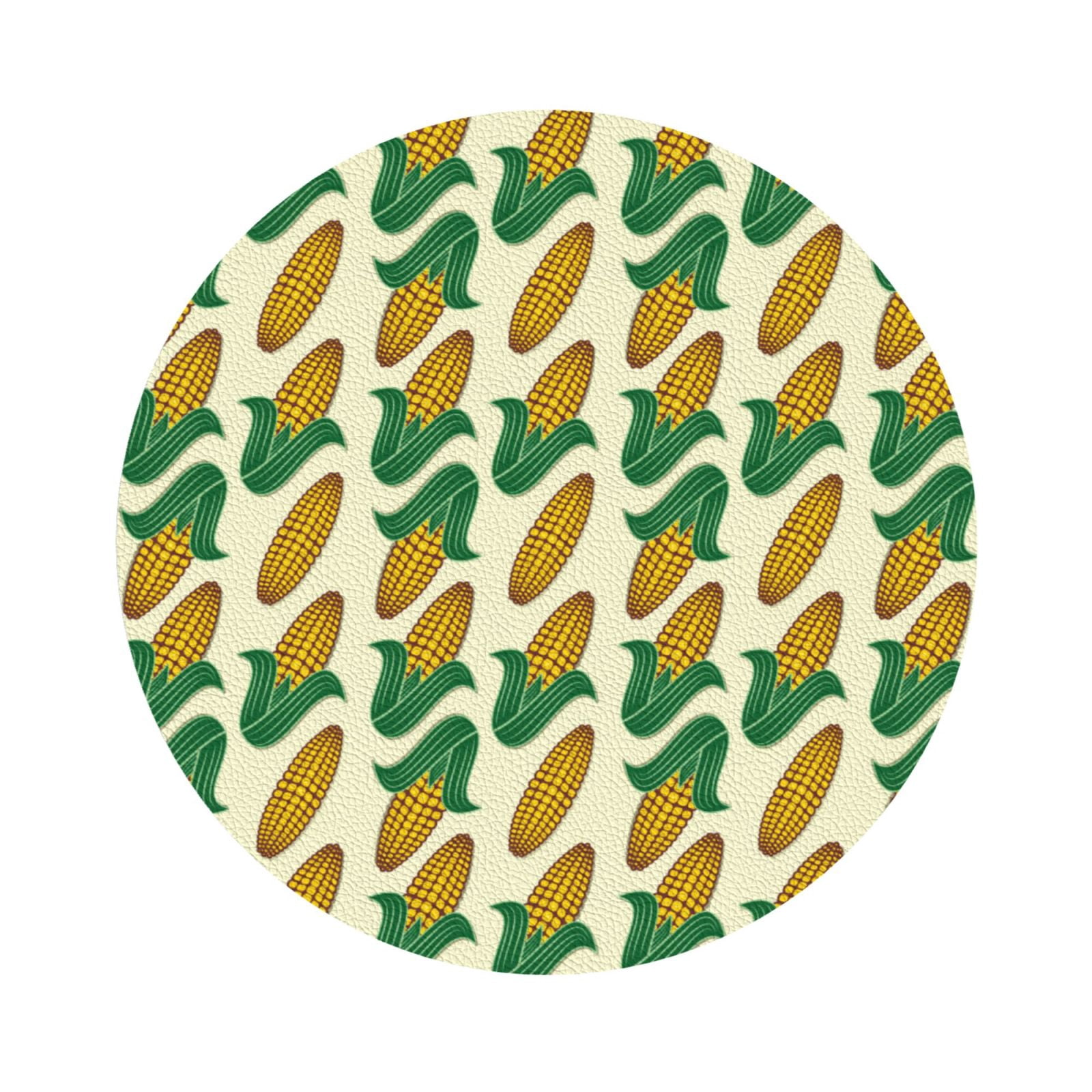 Salouo Corn Print Round Coaster,Drink Coasters Leather Bar Beer ...