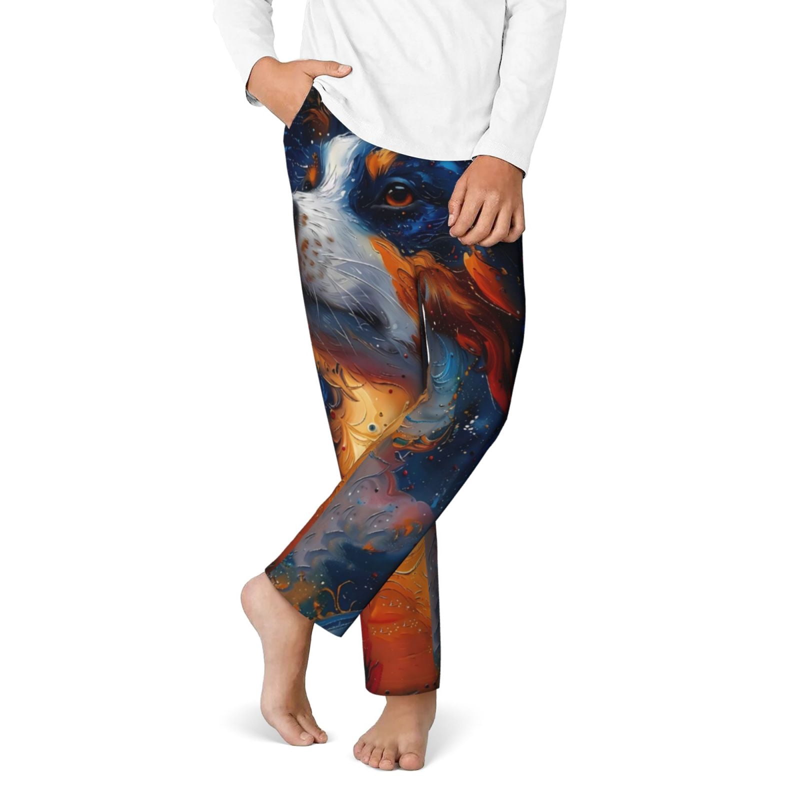 Salouo Cosmic Dog Starry Night Pattern Boys Pajama Pants,Long Sleep ...