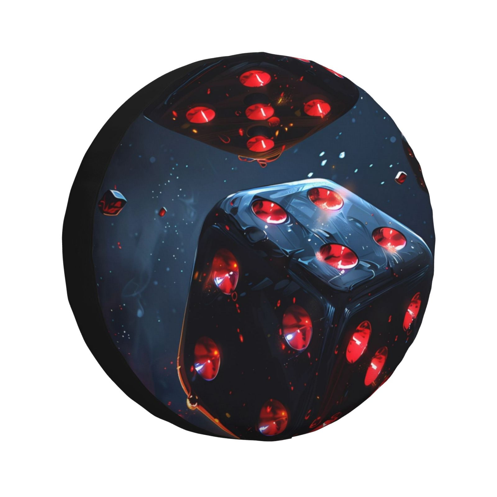 Salouo Cosmic Red Sparkle Dice Print Spare Tire Cover 14-17 inch Spare ...