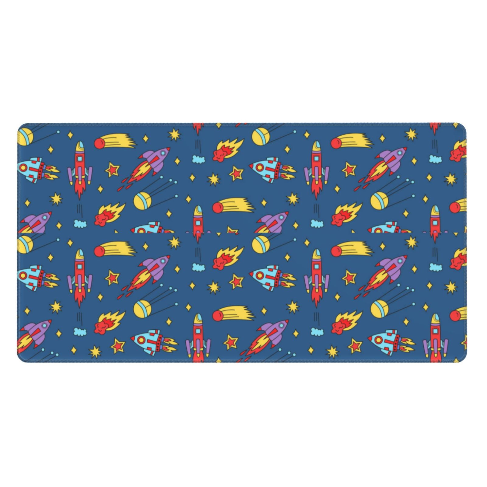 Salouo Cosmos Rockets Print Large Mouse Pad,Extended Mat Desk Pad, 3mm ...