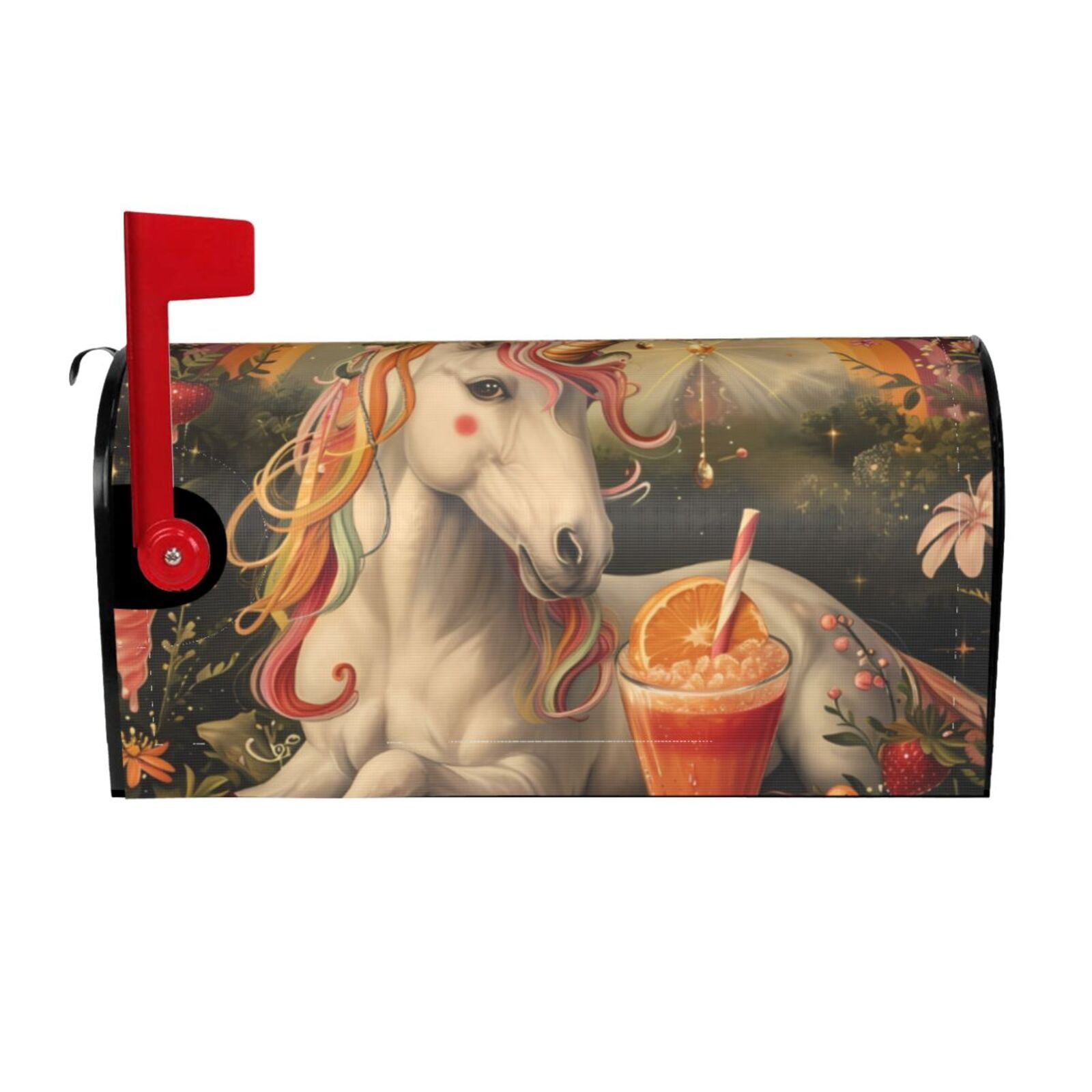 Salouo Countryside Fruit White Horse for Magnetic Mailbox Covers ...