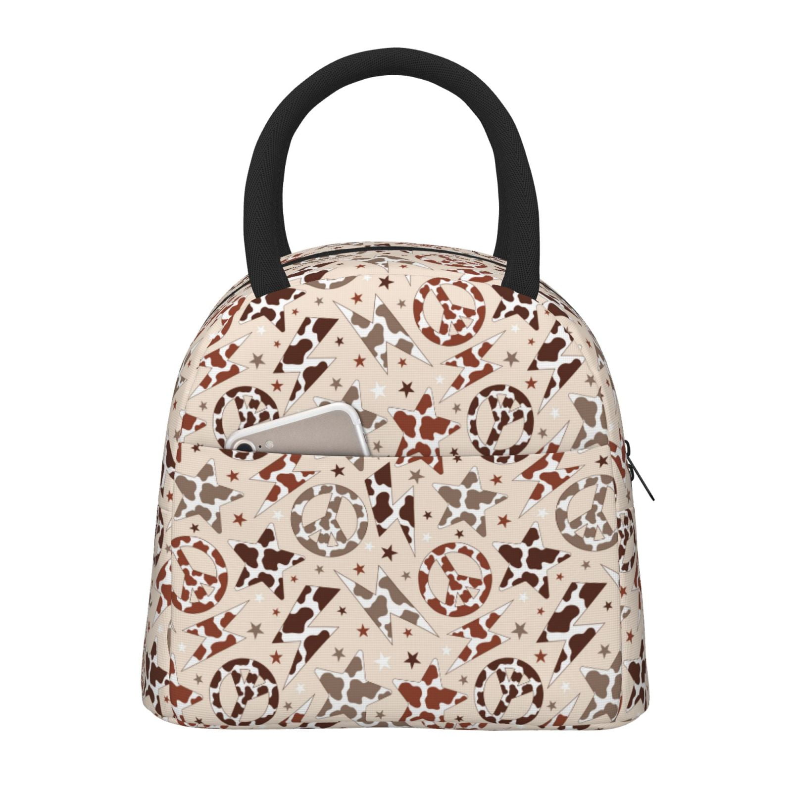 Salouo Cow Spots And Peace for Insulated Lunch Bag for Women/Men ...
