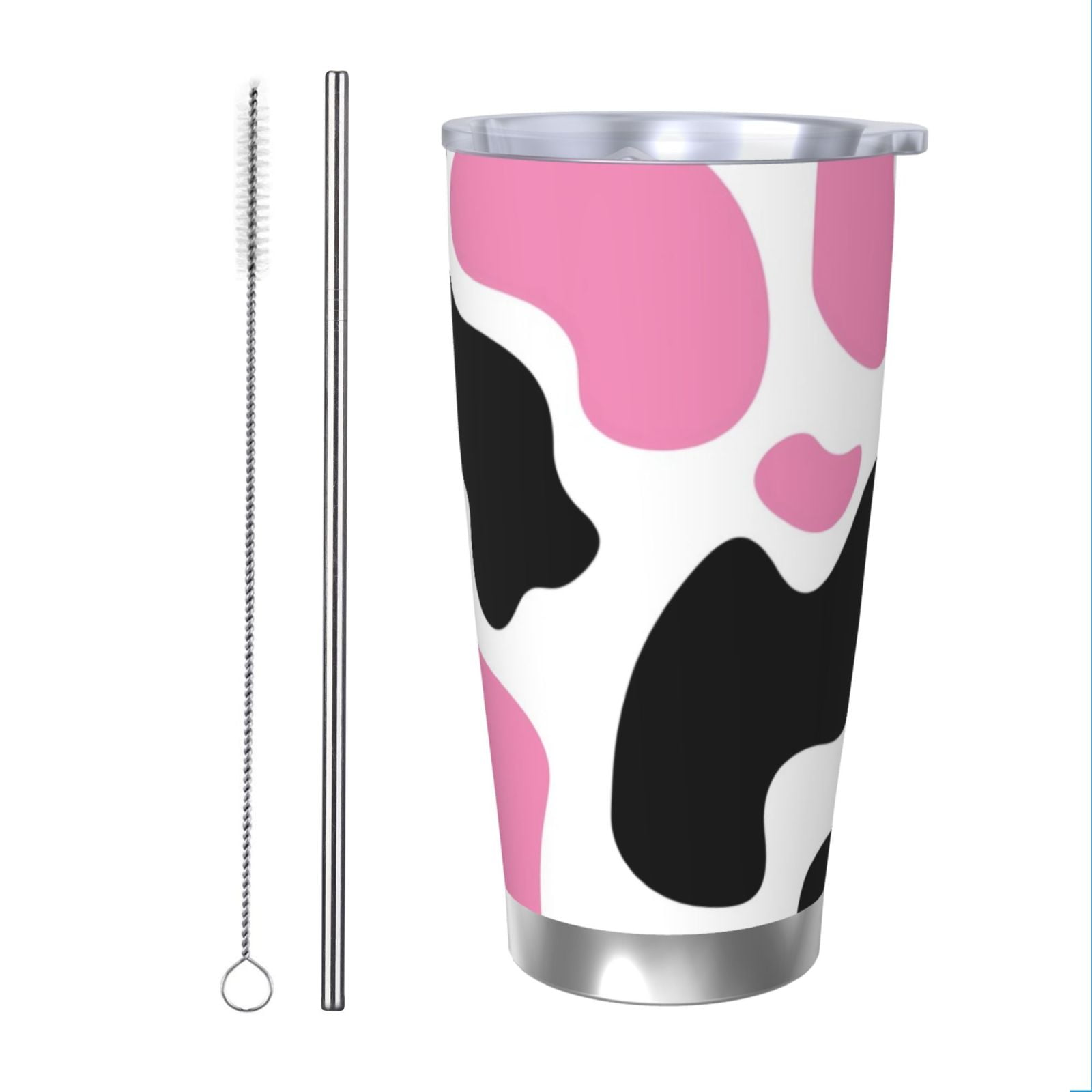 Salouo Cow Spots Print 20oz Tumbler with Lid,Stainless Steel Vacuum ...