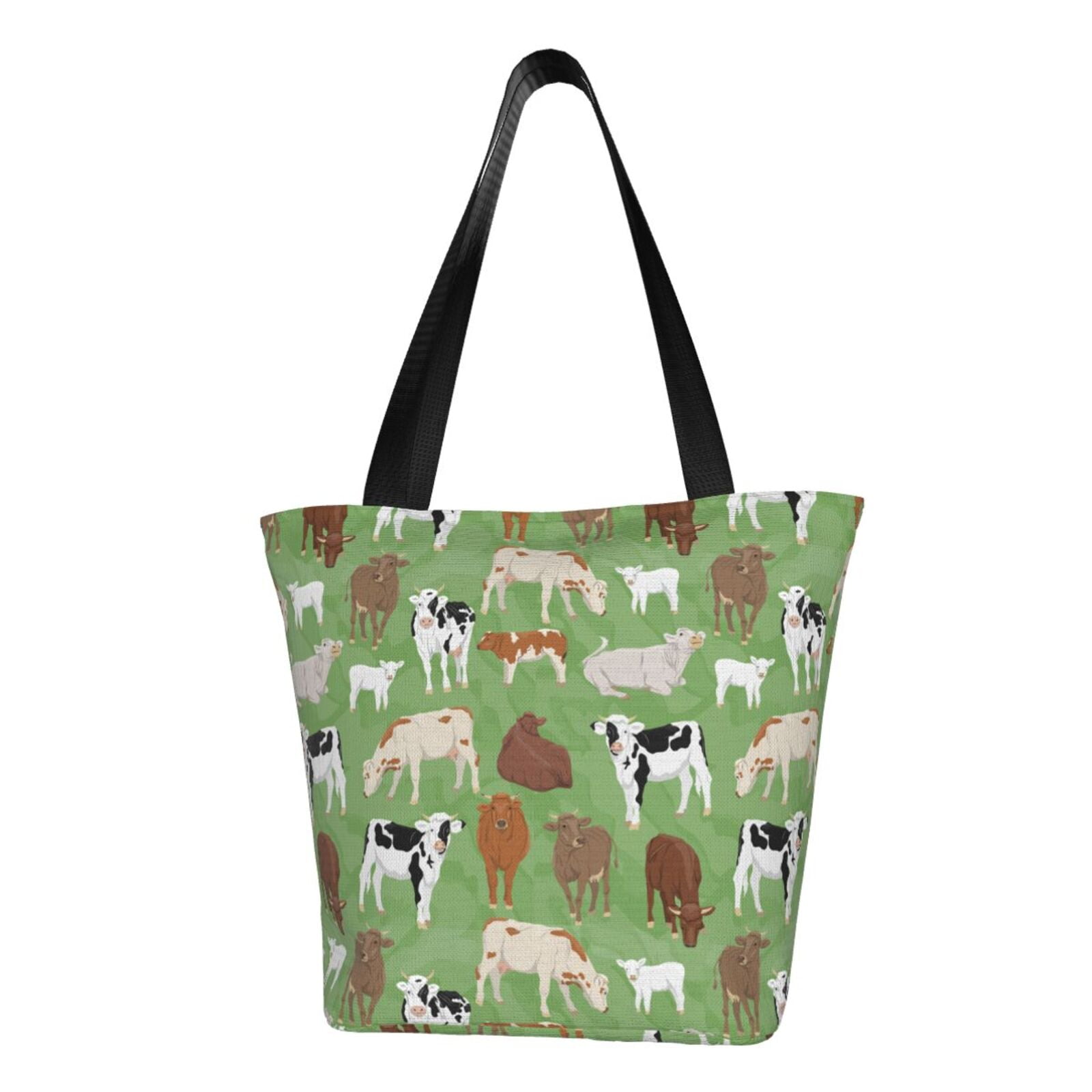 Salouo Cows And Calves for Shoppers Tote for Women Foldable Handbags ...