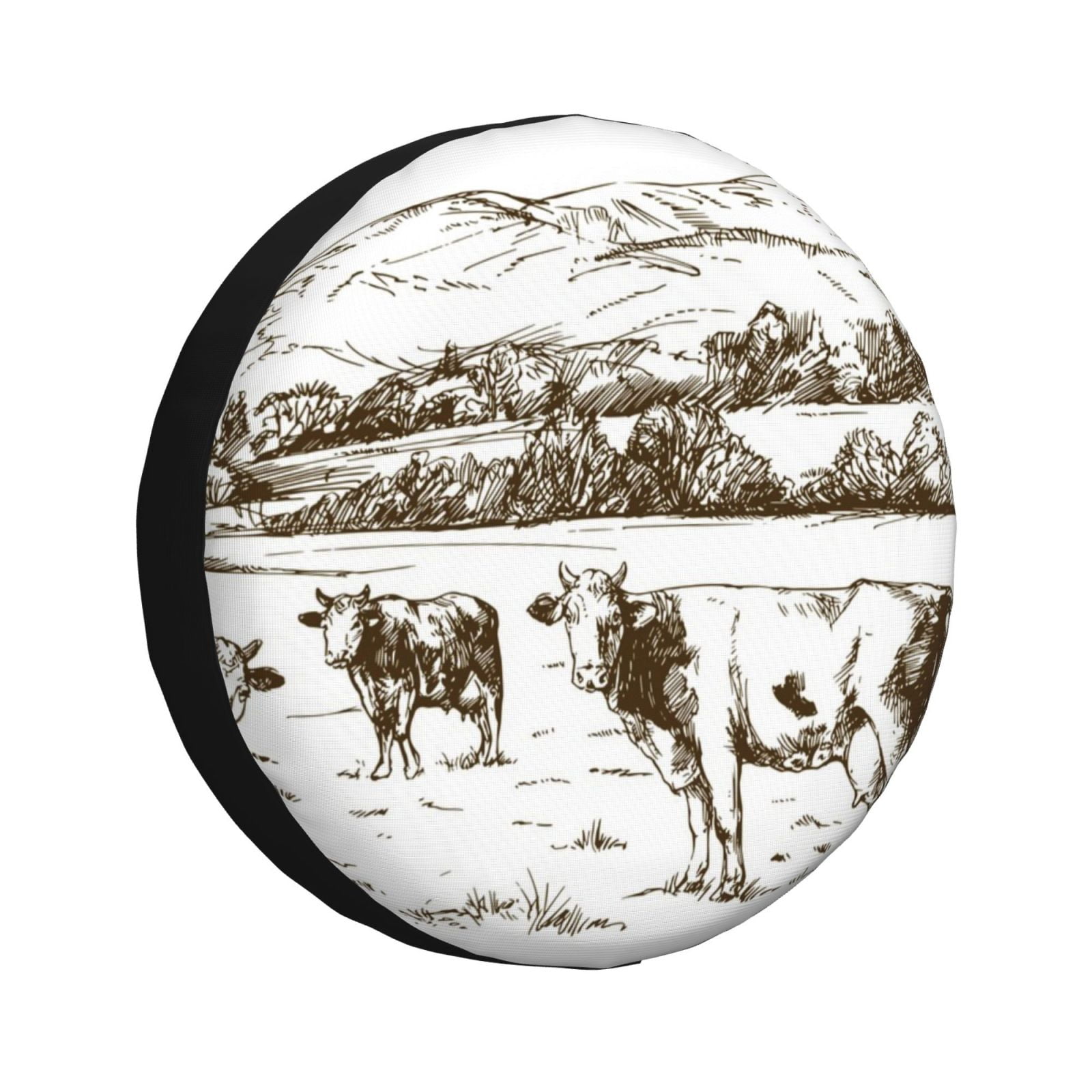 Salouo Cows Grazing On The Meadow 2 Print Spare Tire Cover 14-17 inch ...