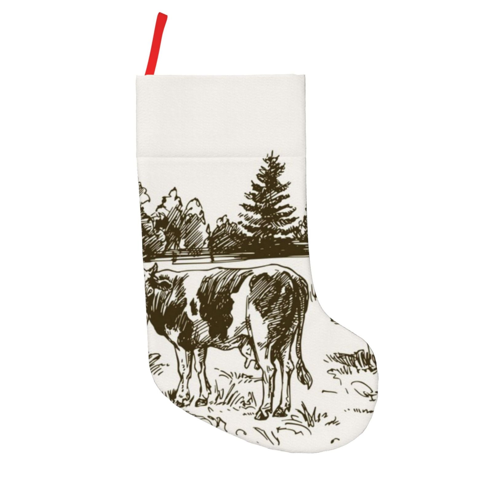 Salouo Cows Grazing On The Meadow Print Christmas Decorations Stockings ...
