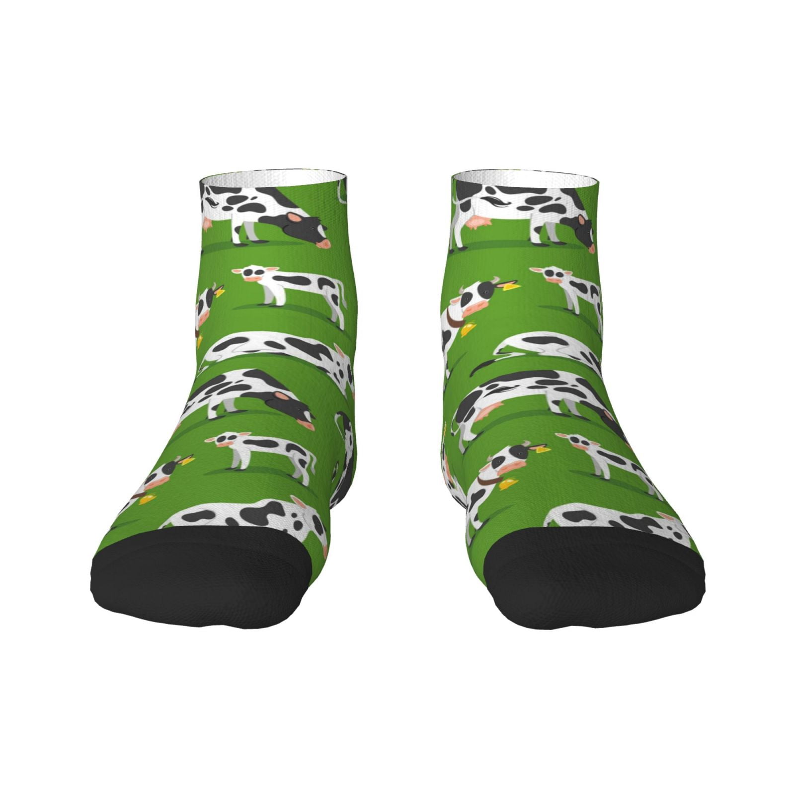 Salouo Cows With Calfs Green Pattern Unisex Middle Tube Socks,Middle ...