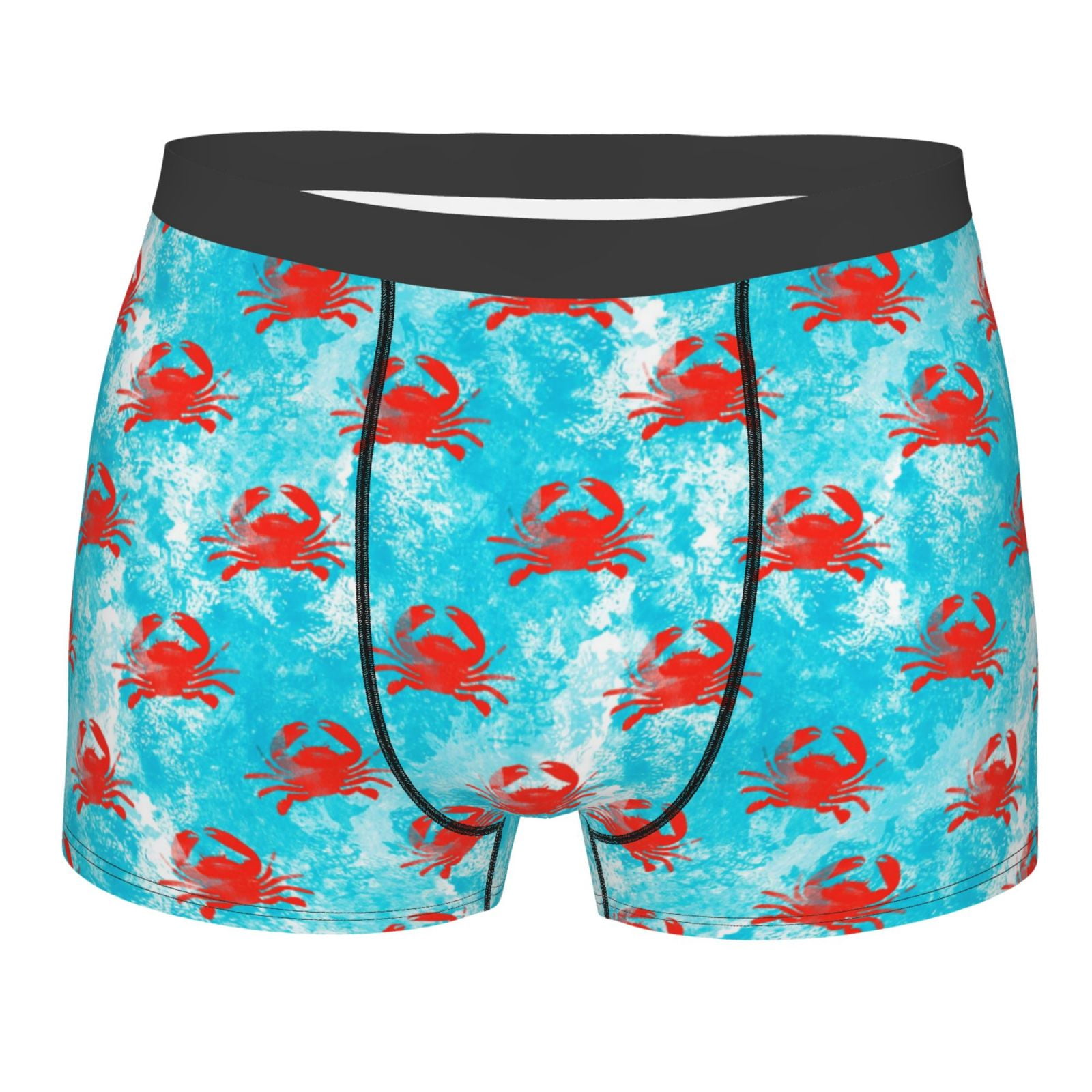 Salouo Crab Swims In The Ocean Print Men's Boxer Briefs,Breathable ...
