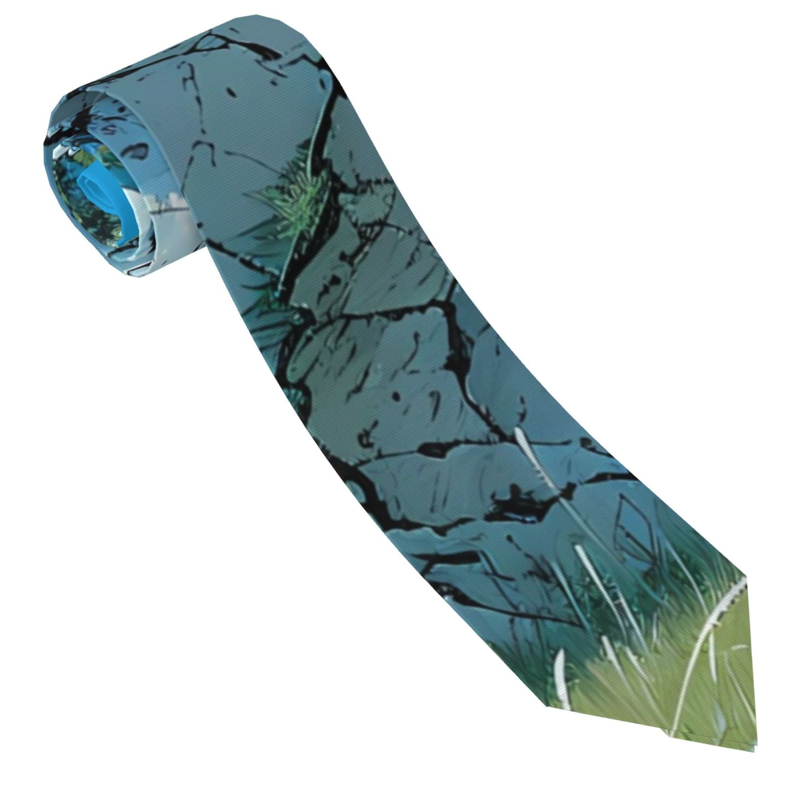 Salouo Cracked Earth Head Tree Pattern Men's Silk Ties 4.7"Necktie for ...