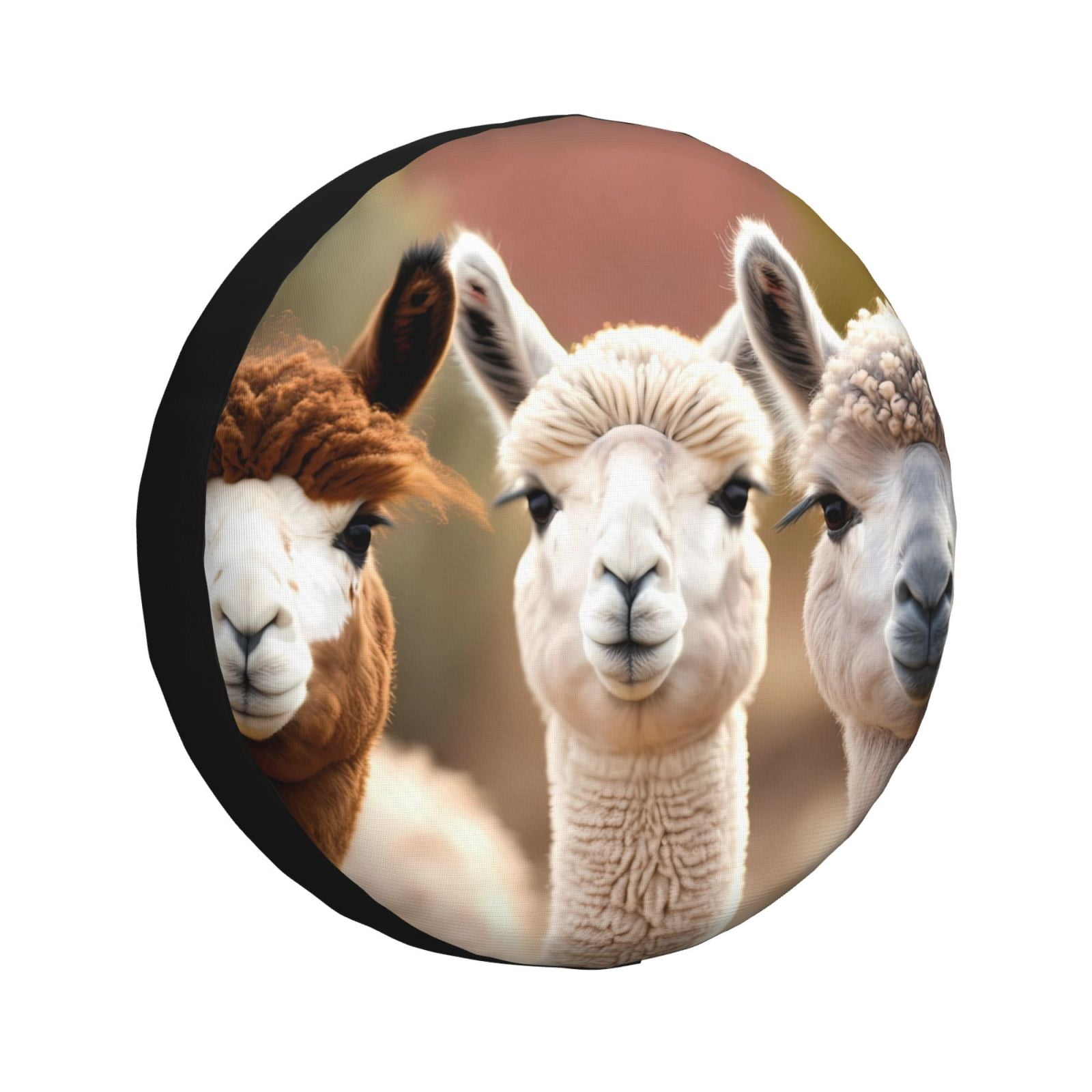 Salouo Cute Alpaca in Daze Print Spare Tire Cover 14-17 inch Spare Tire ...
