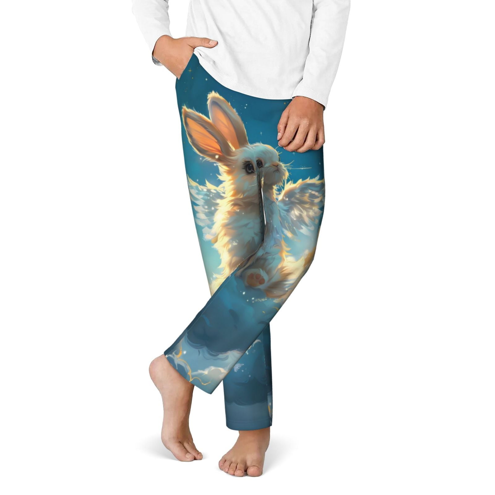 Salouo Cute Angel Winged Rabbit Pattern Boys Pajama Pants,Long Sleep ...