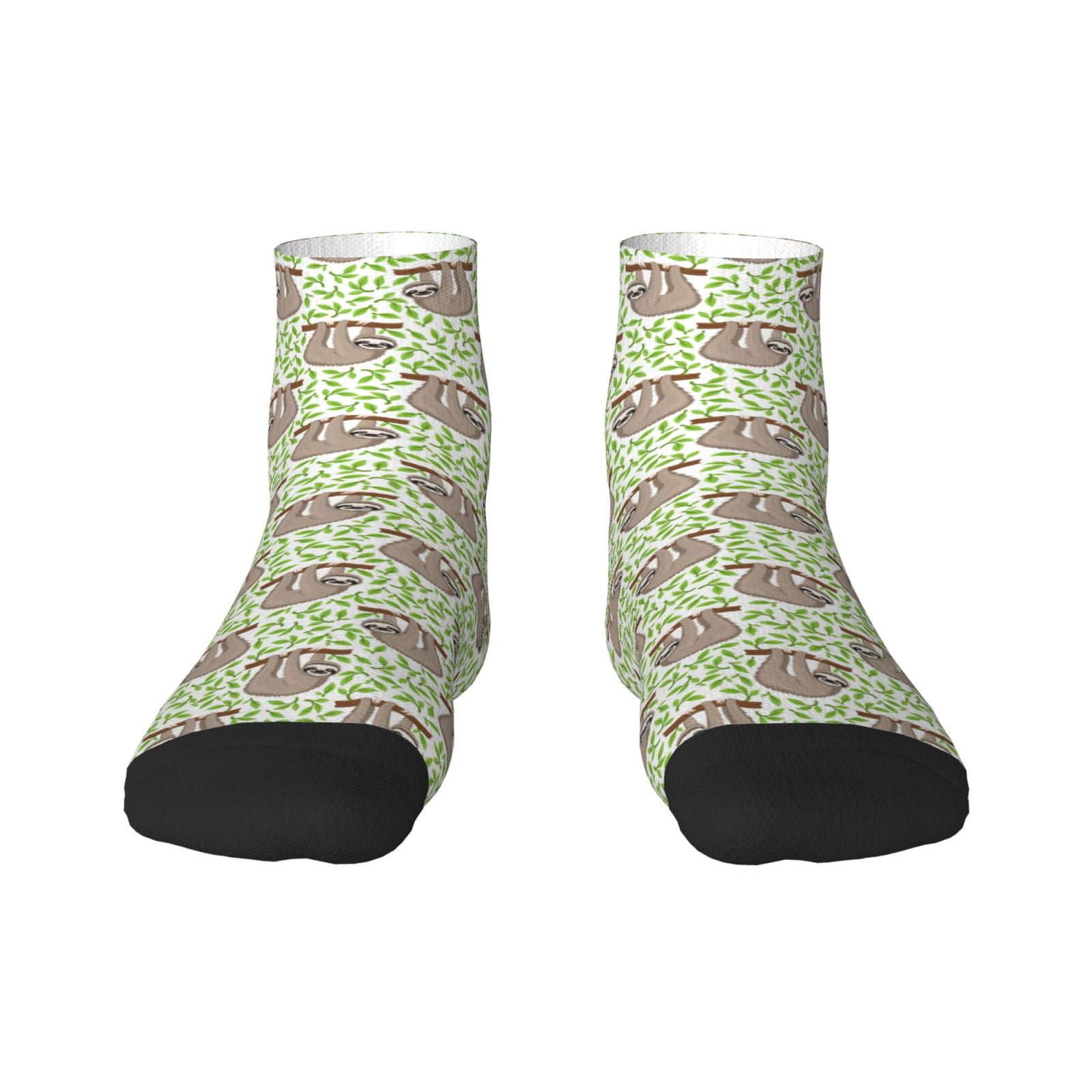 Salouo Cute Animal Sloth On A Branch Pattern Unisex Middle Tube Socks ...