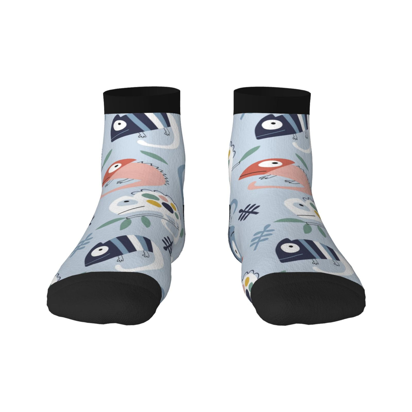 Salouo Cute Chameleons On Blue Pattern Unisex Middle Tube Socks,Middle ...