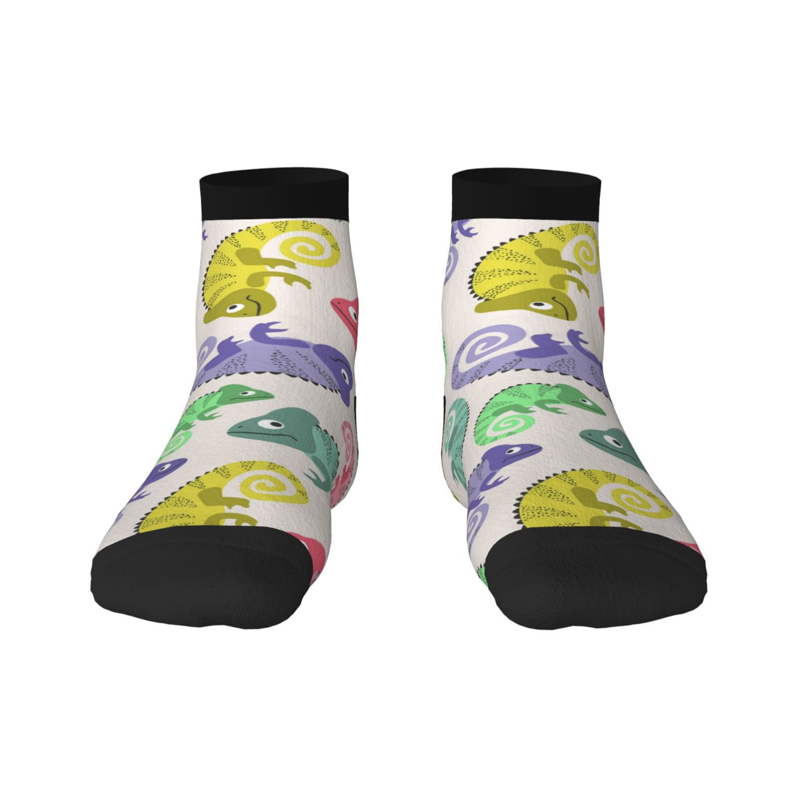 Salouo Cute Chameleons Pattern Unisex Middle Tube Socks,Middle-Finger ...