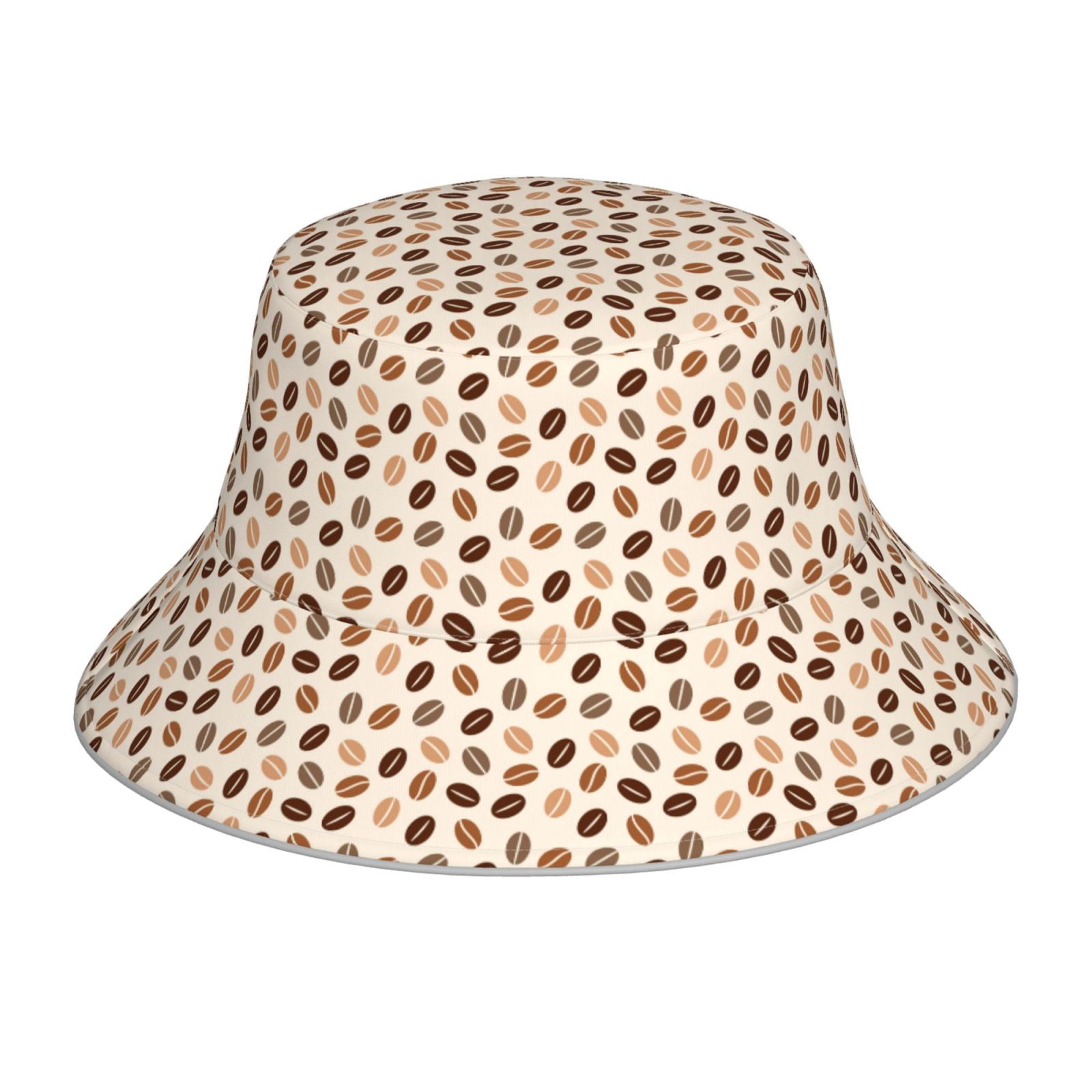 Salouo Cute Coffee Bean Print Print Unisex Bucket Hat, Outdoor Summer ...