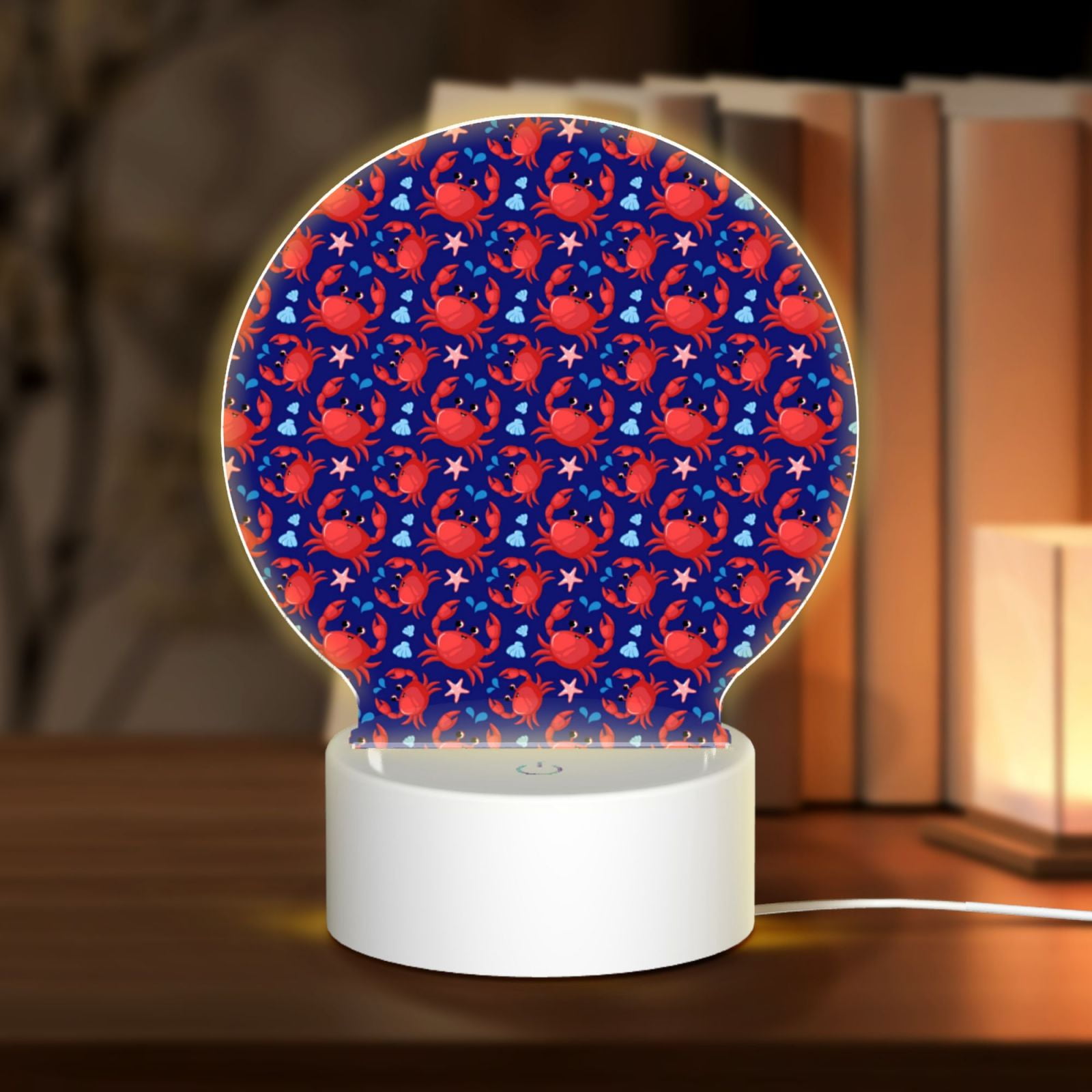 Salouo Cute Crabs for Round Acrylic Night Light - Acrylic Sheets with ...