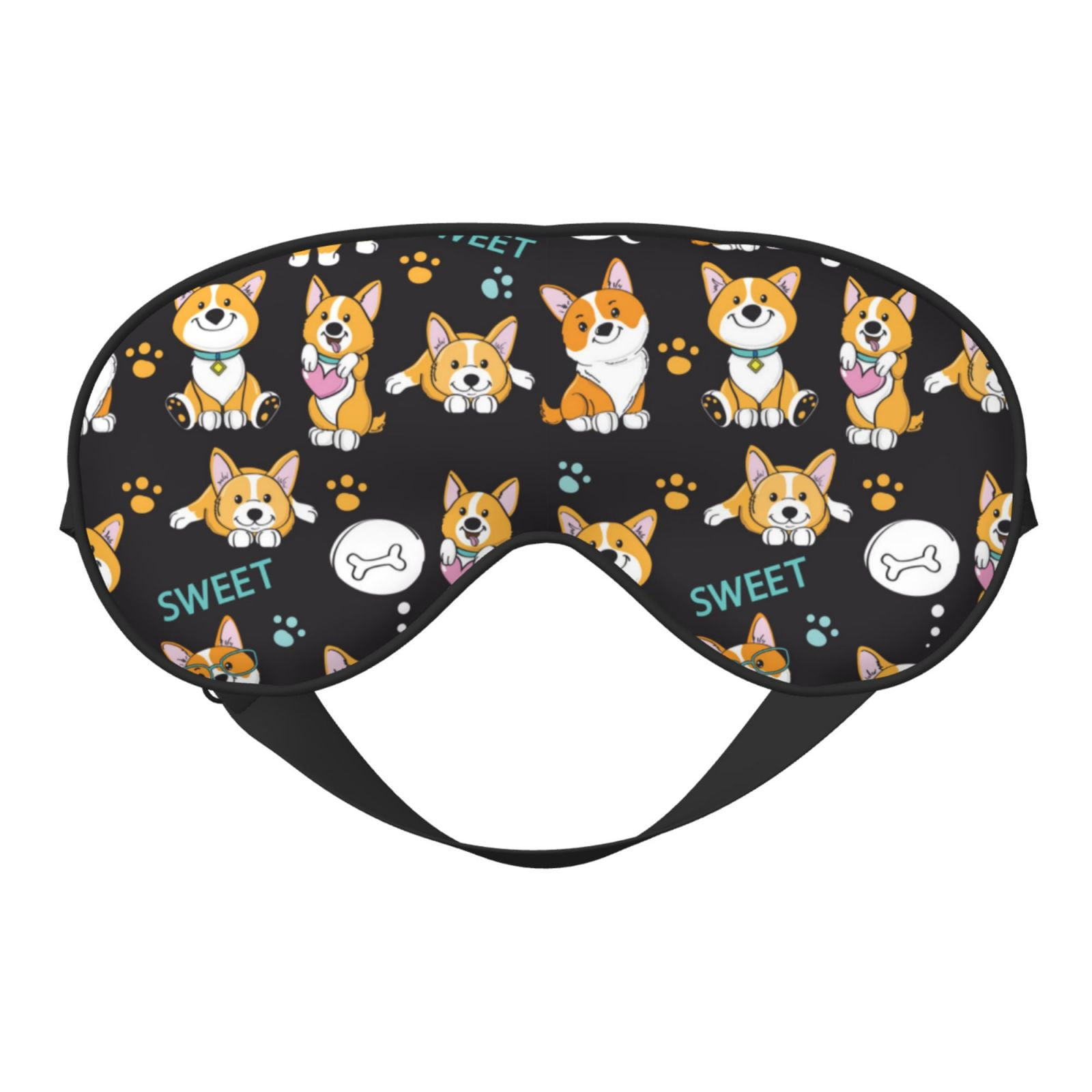 Salouo Cute Dogs Corgi Pattern Sleep Mask,Sleep Eye Mask & Blindfold ...