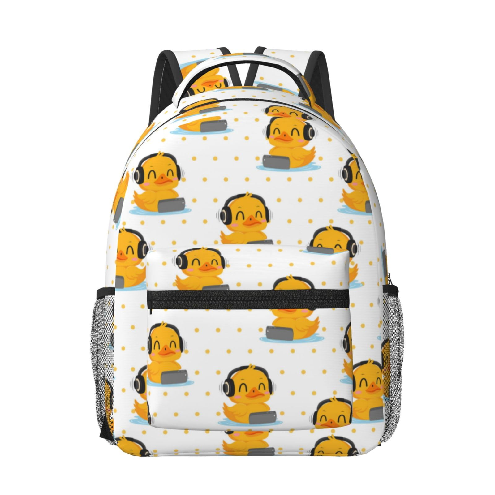 Salouo Cute Duck With Headphone Print Laptop Backpack 16.5'' Daypack ...