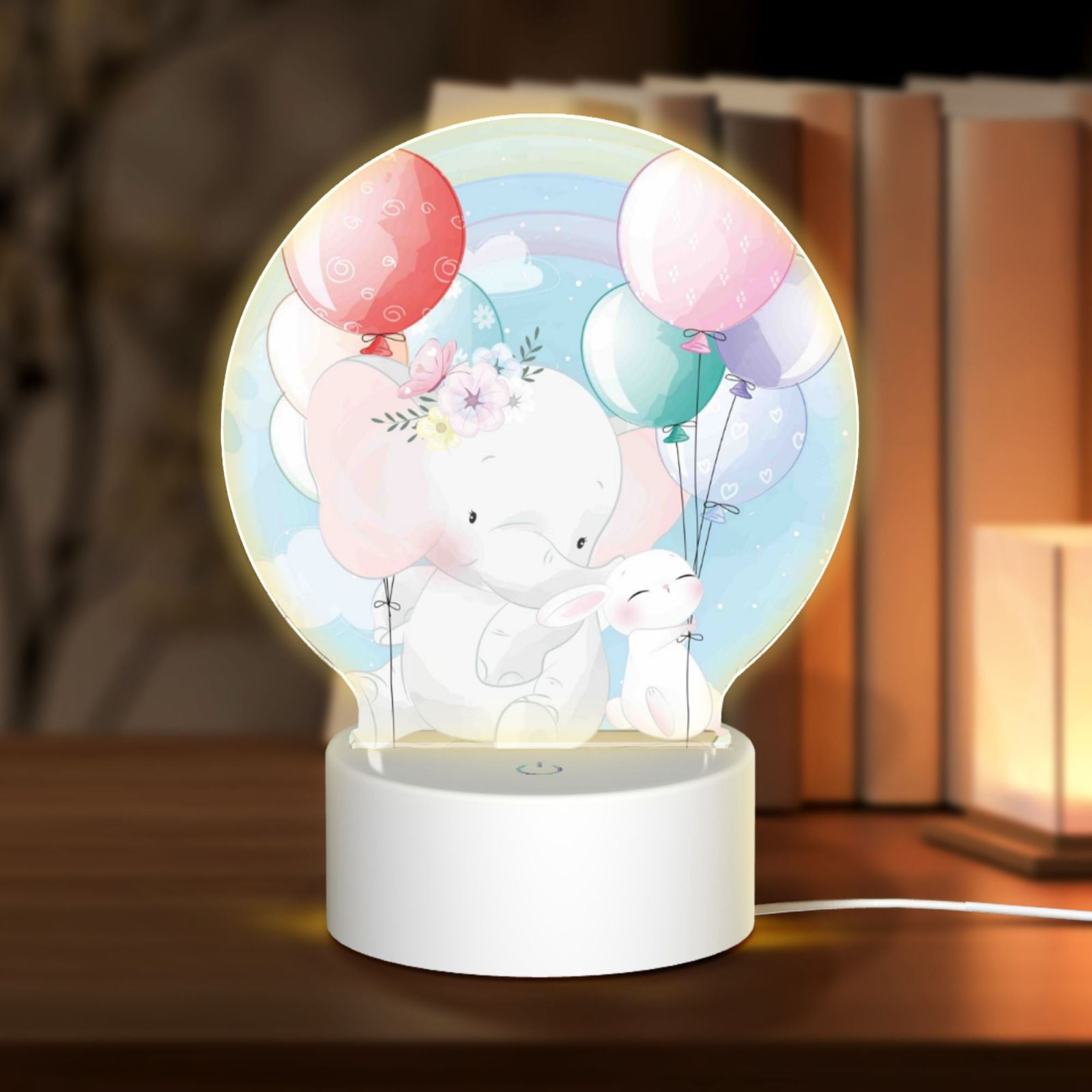 Salouo Cute Elephant for Round Acrylic Night Light - Acrylic Sheets ...