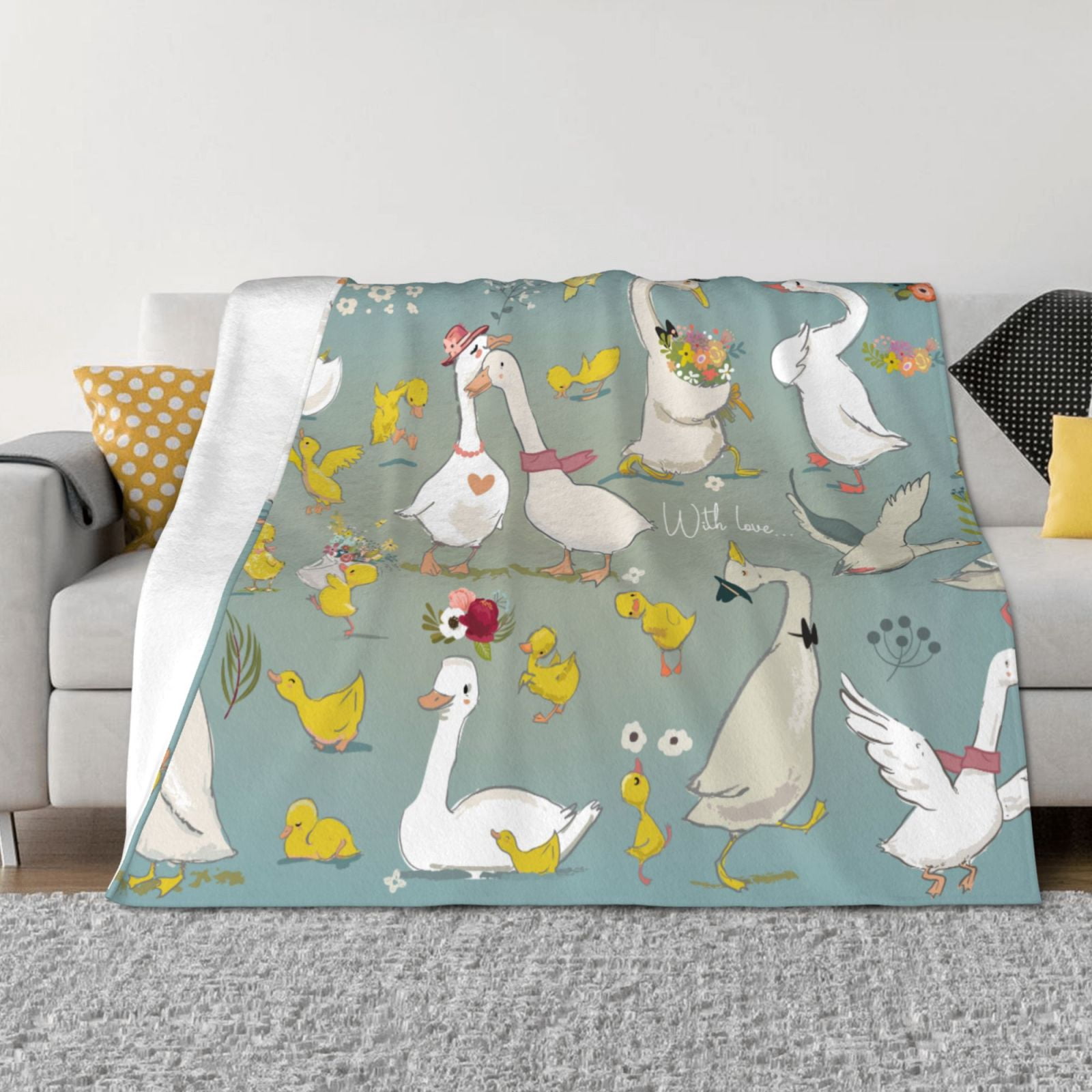Salouo Cute Farm Birds Print Throw Blanket Gifts for Women Men Soft ...