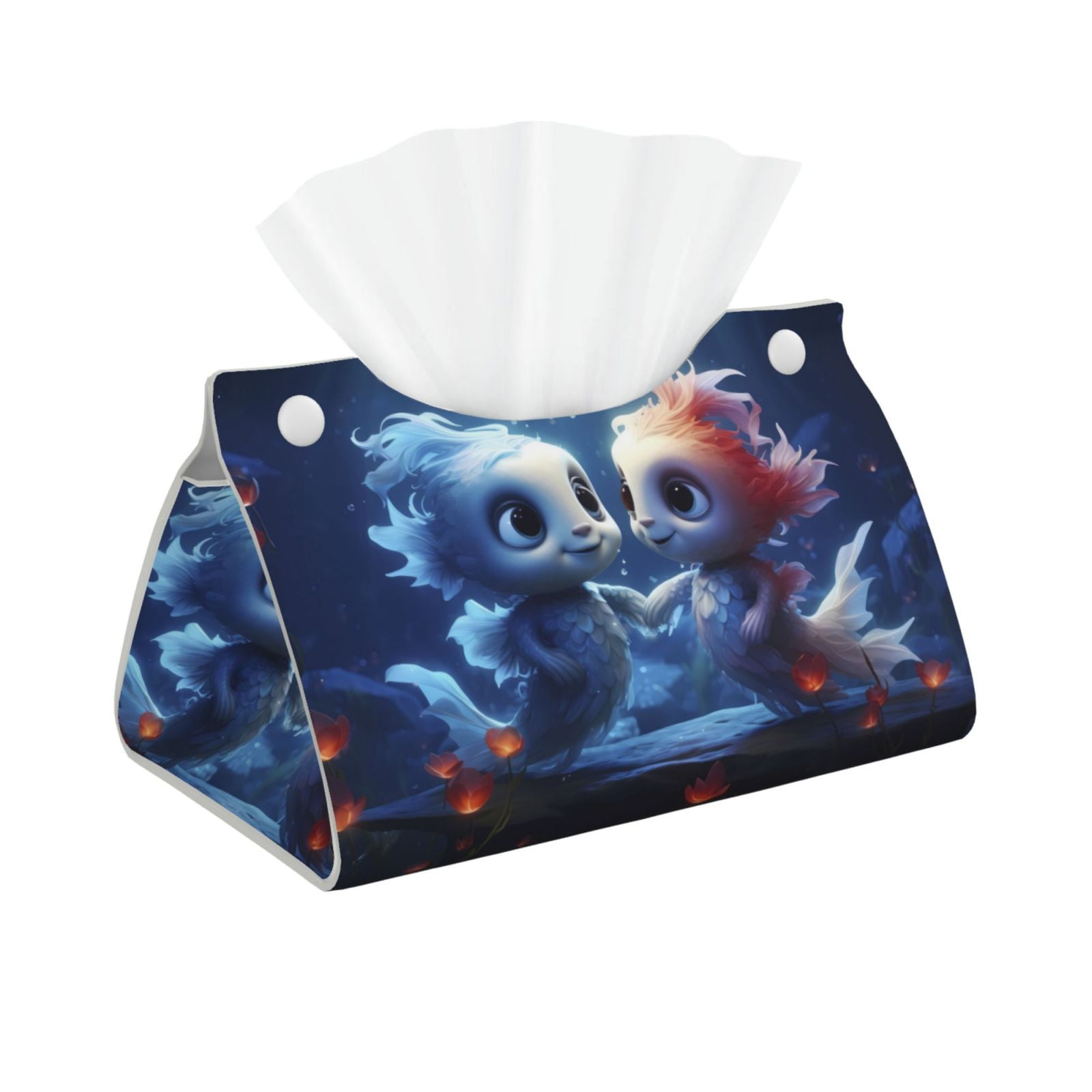 Salouo Cute Fish Flower Couple Pattern Long Tissue Box Cover ...